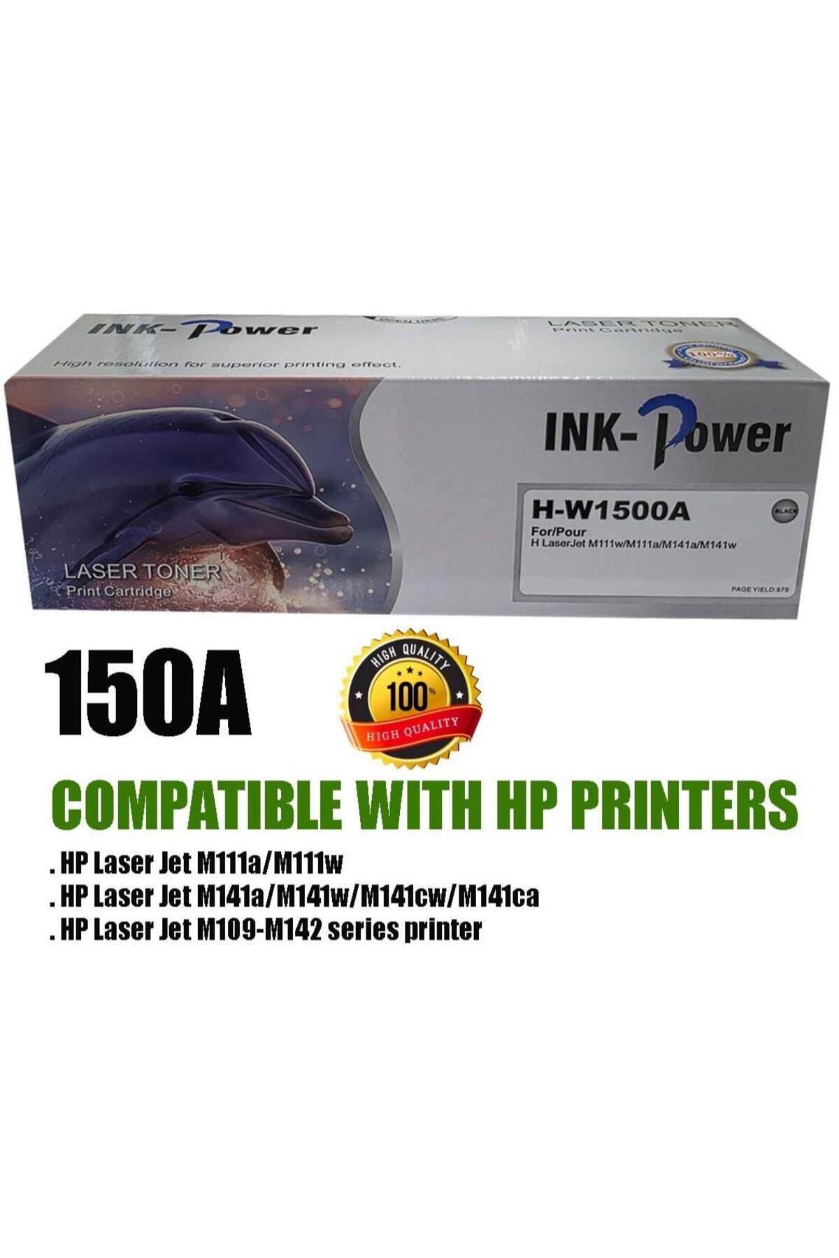 Generic خرطوشة حبر متوافقة من إنك باور W1500A (150A) متوافقة مع طابعات ...