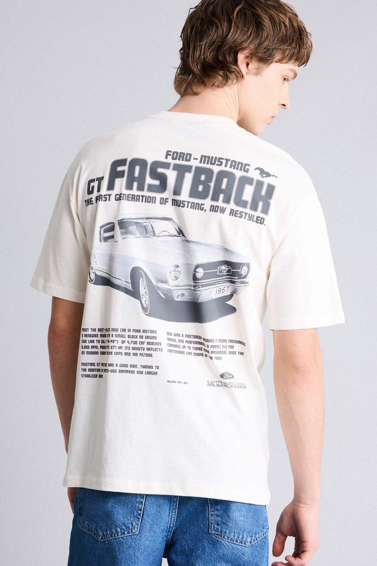 Defacto %100 Pamuk Ford Motor Company Boxy Fıt Baskılı Tişört ...