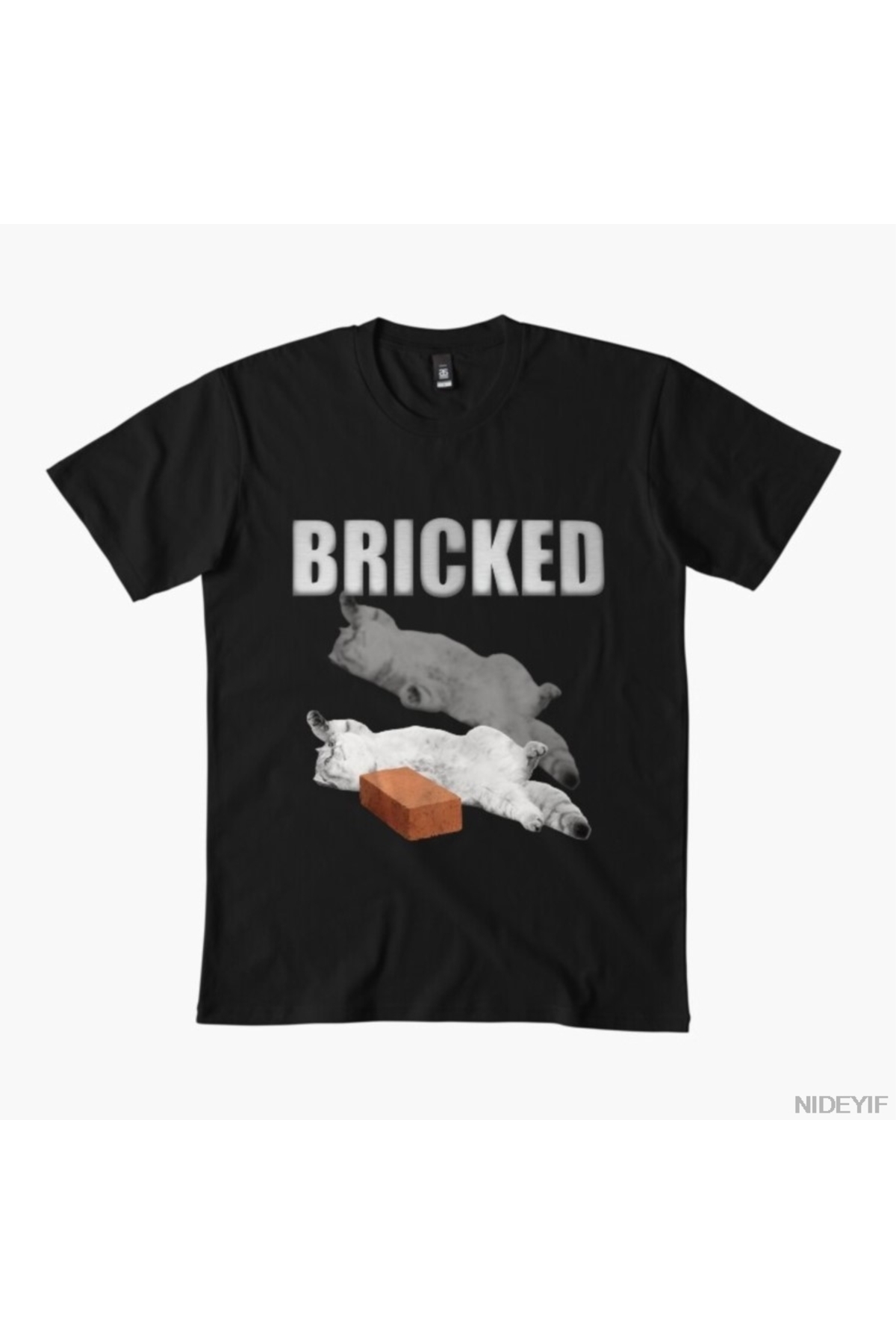 Flood Of Style Bricked Komik Kedi Knocked Out T-shirt Erkekler Kadınlar ...