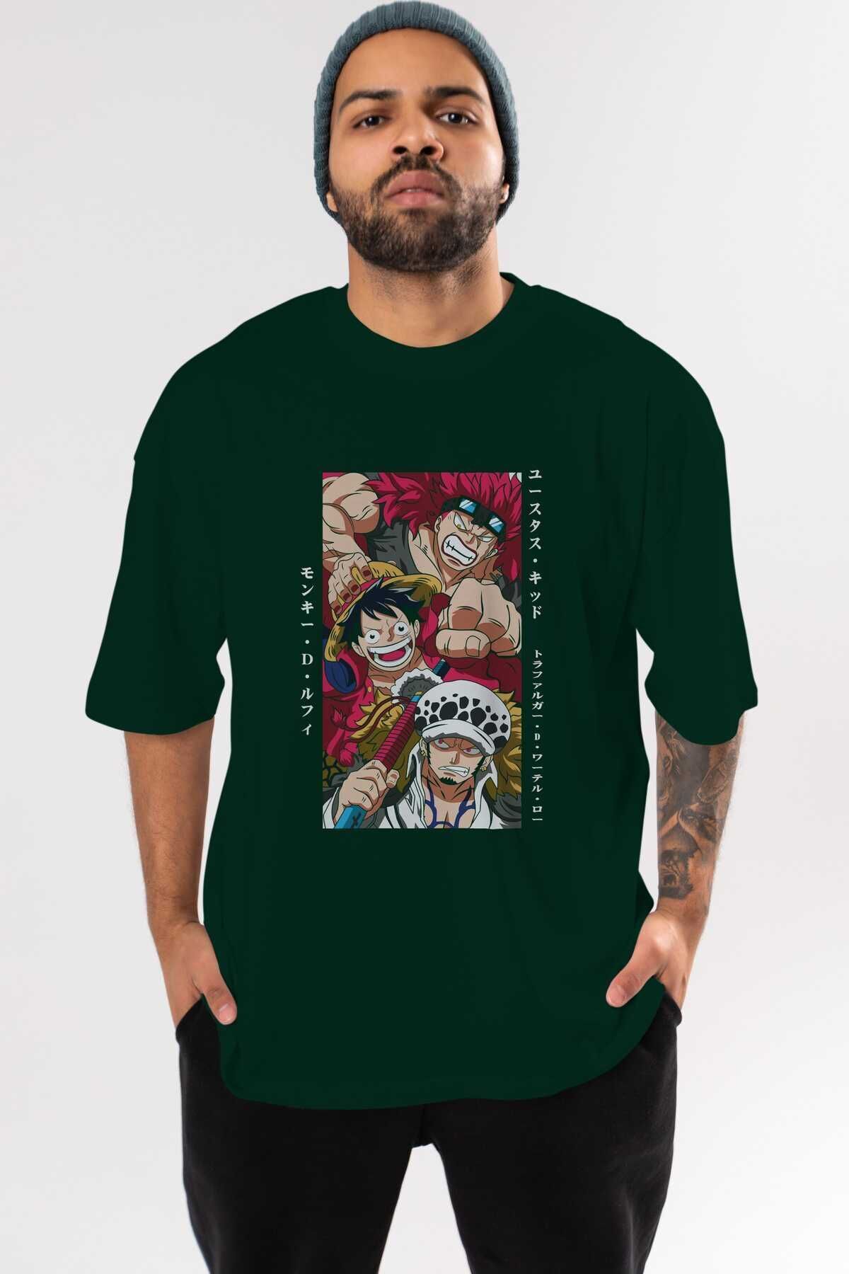 Ankhises SUPER NOVAS one piece Anime Front Printed Emerald Green ...