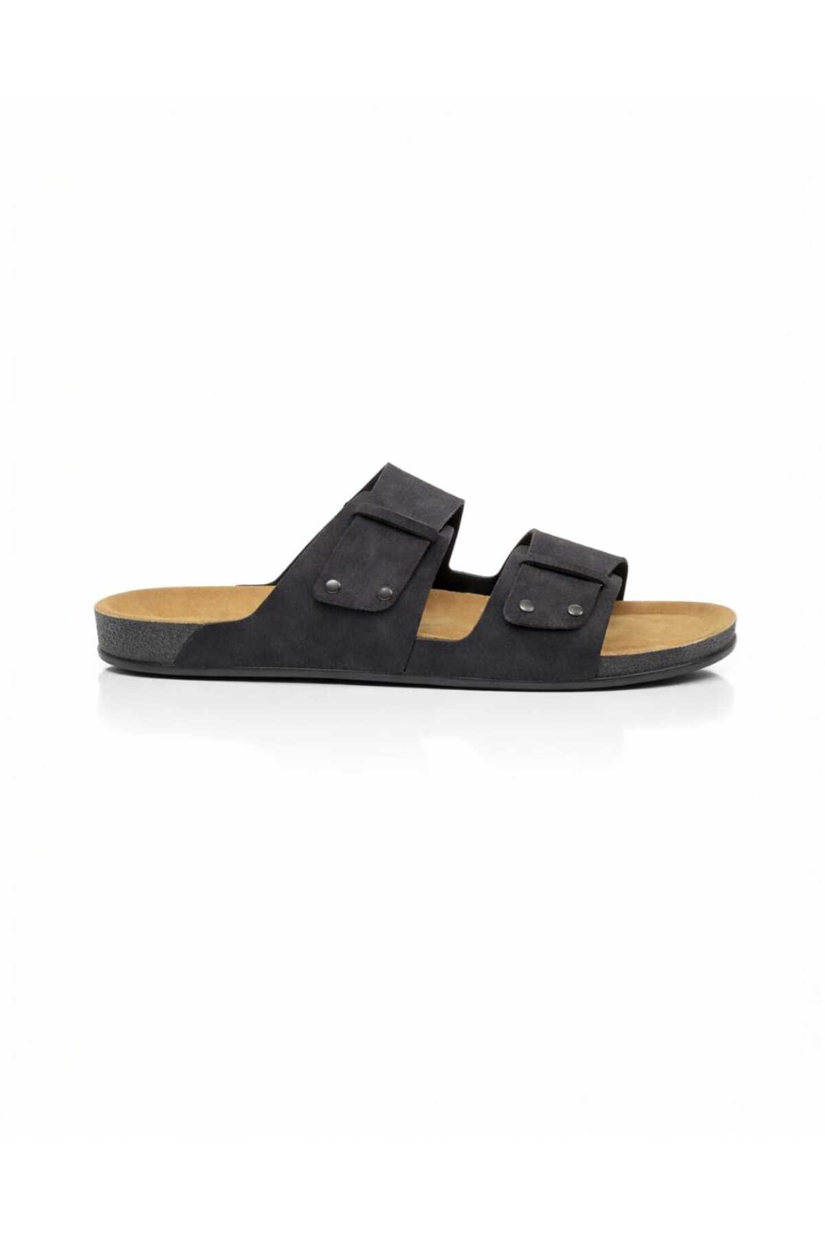 Look Life Erkek Suni Deri Rahat Günlük Sandalet Terlik Büyük no 46-47 ...