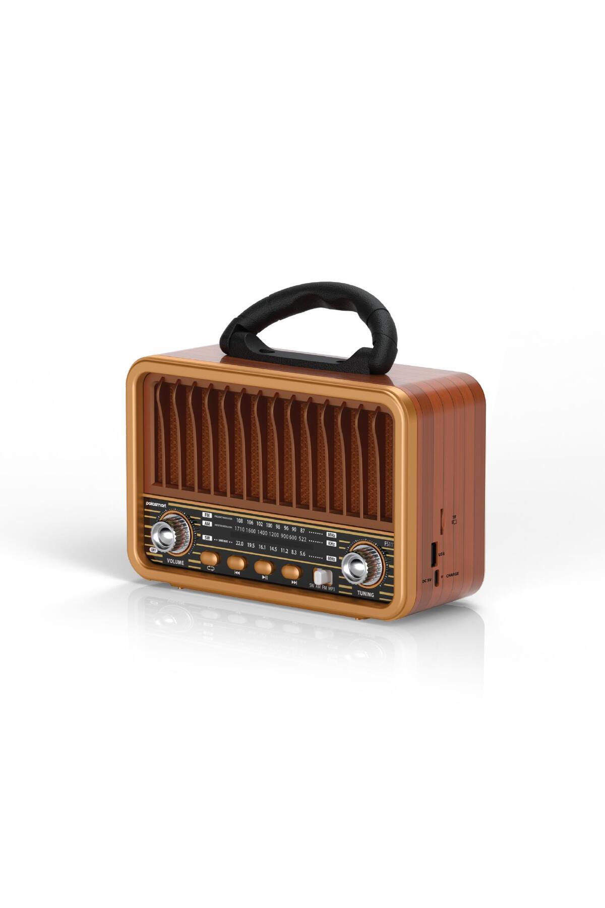 Polosmart FS111 Kablosuz Nostaljik Radyo BT 5.3 Type-C Destekli FM AM ...