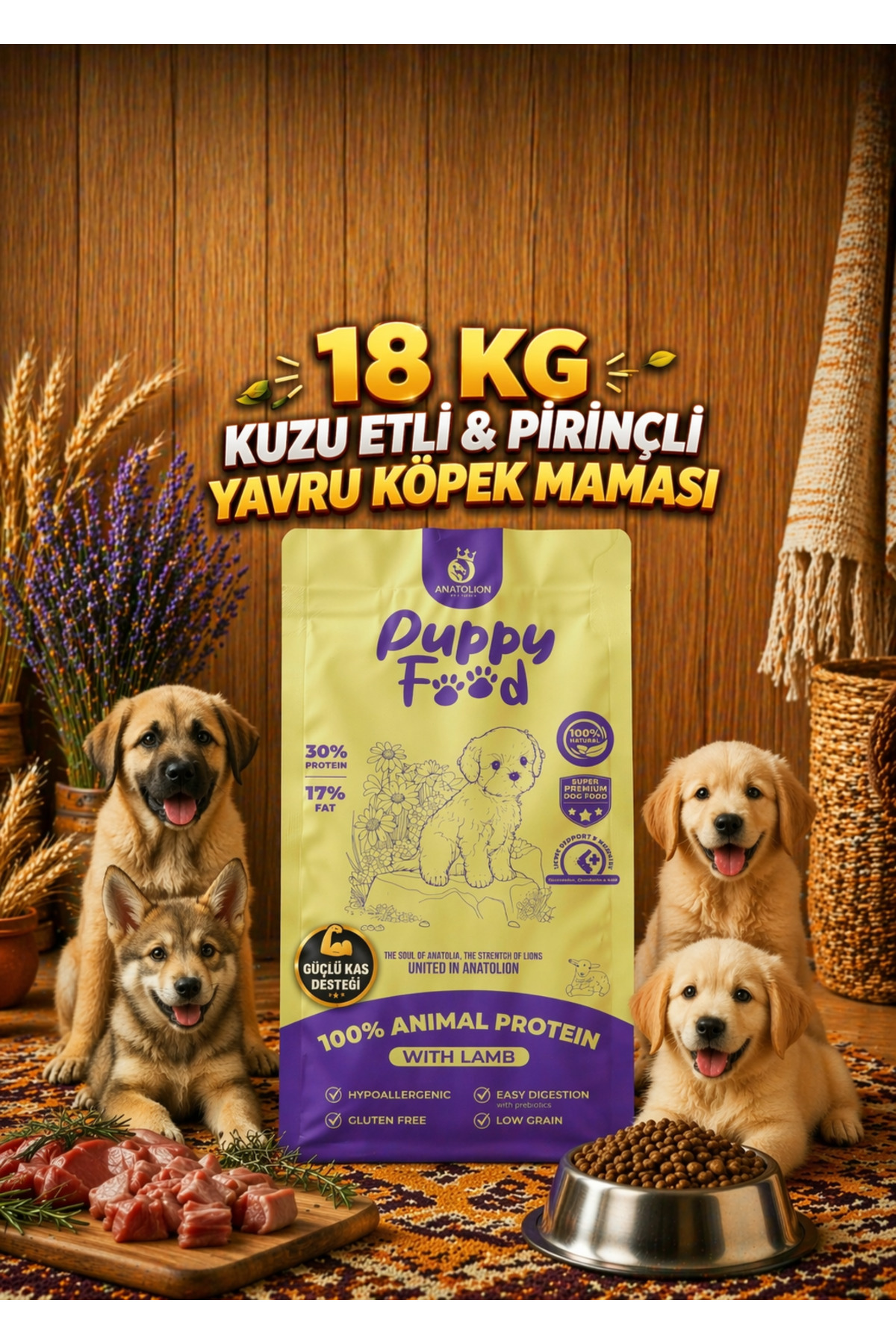 Anatolion Pet Foods Anatolion Puppy Eklem Destekli Kuzu Etli Super ...