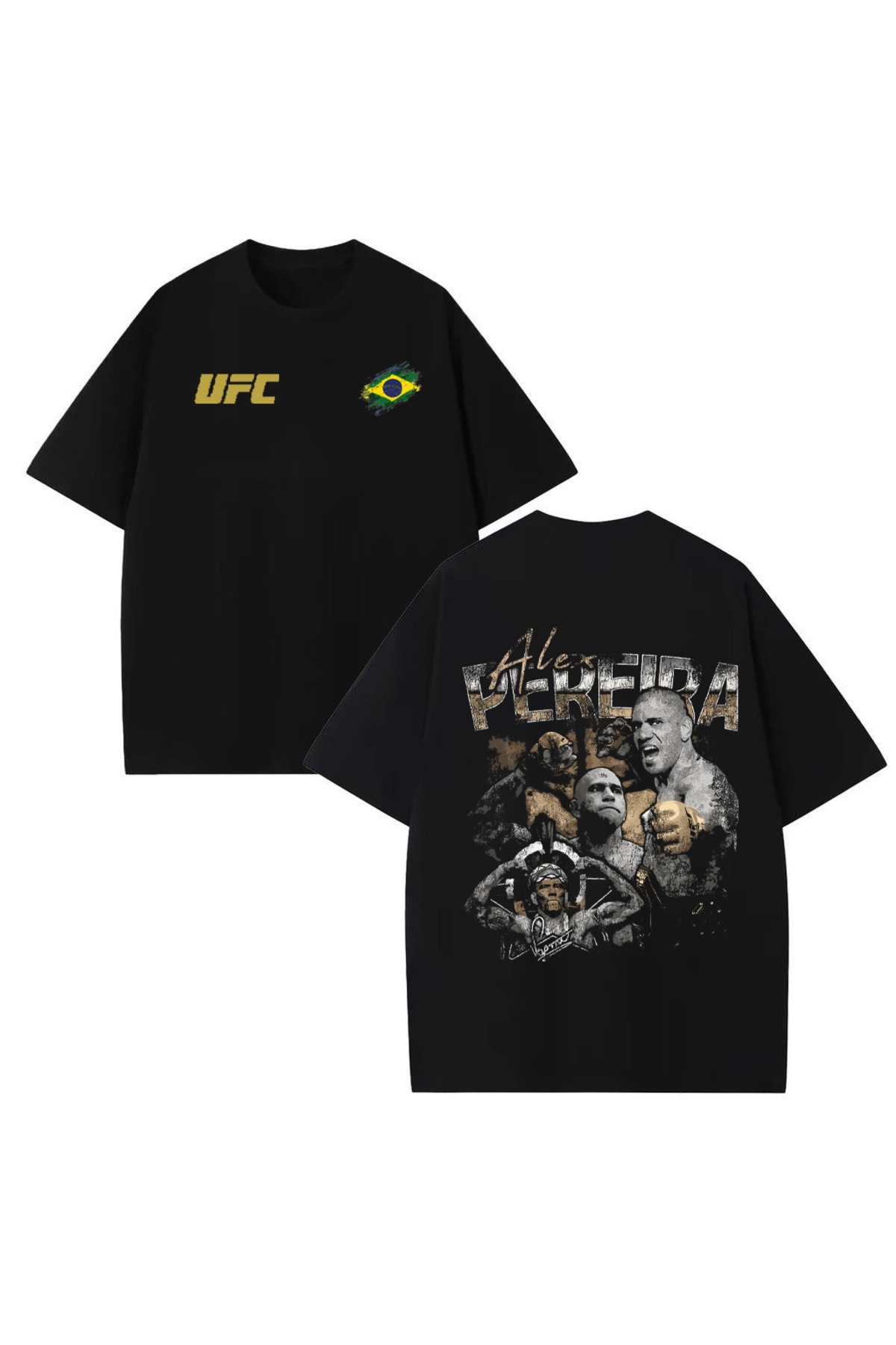 STİL-X Alex Pereira Ufc Baskılı Unisex %100 Pamuklu Oversize T-shirt ...