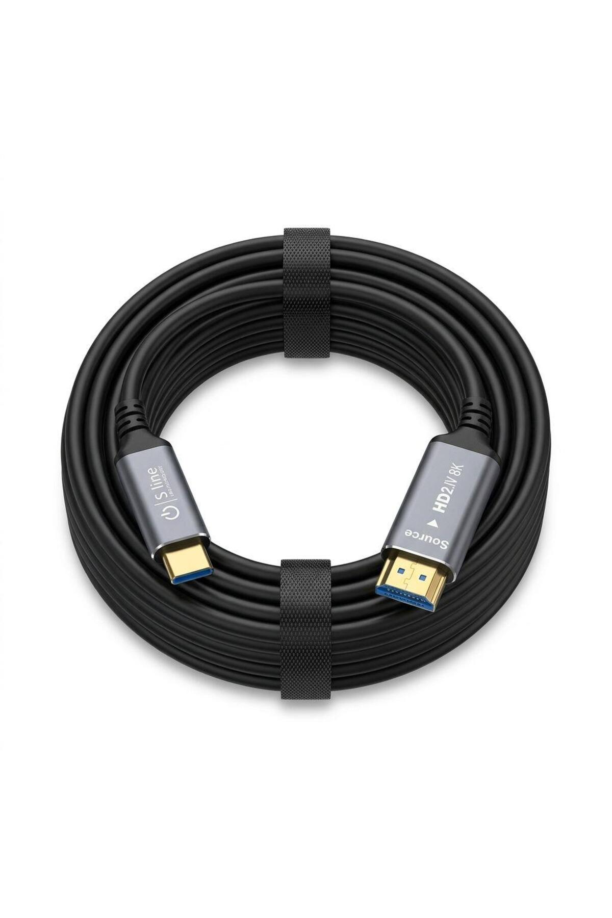 S-Line Sline 8K V2.1 Fiber Optik HDMI Kablo - 15Metre 7680x4320P ...