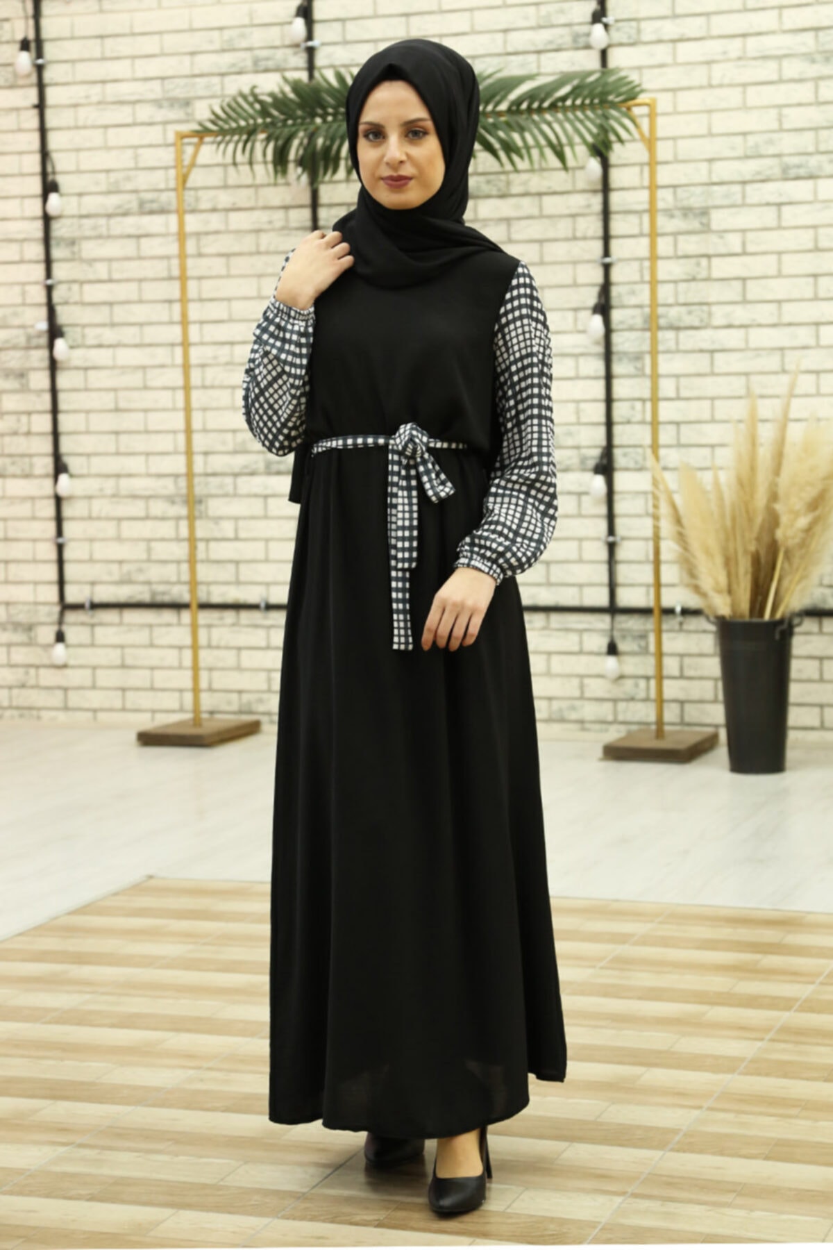 Feiza Collection Desen Detaylı Tesettür Elbise - Siyah Fiyatı ...