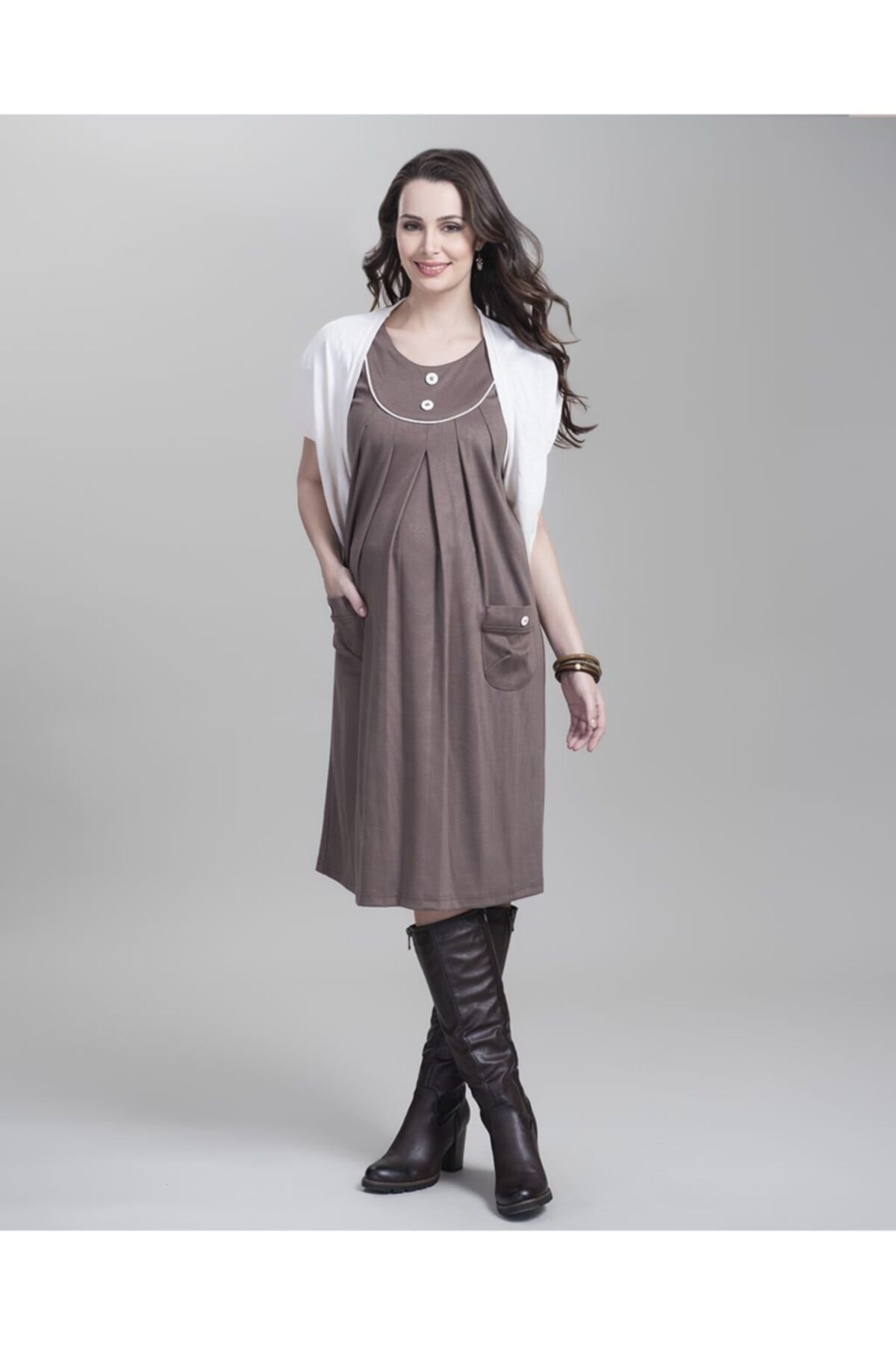 Even Fashion Hamile Giyim Beyaz Biyeli Kısa Hamile Elbise Fiyatı ...