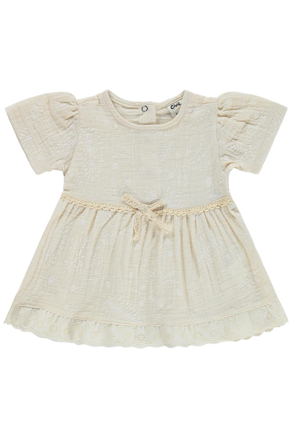 Civil Baby Fiyonklu 6-18 Ay Elbise - Bej - Fiyatı, Yorumları
