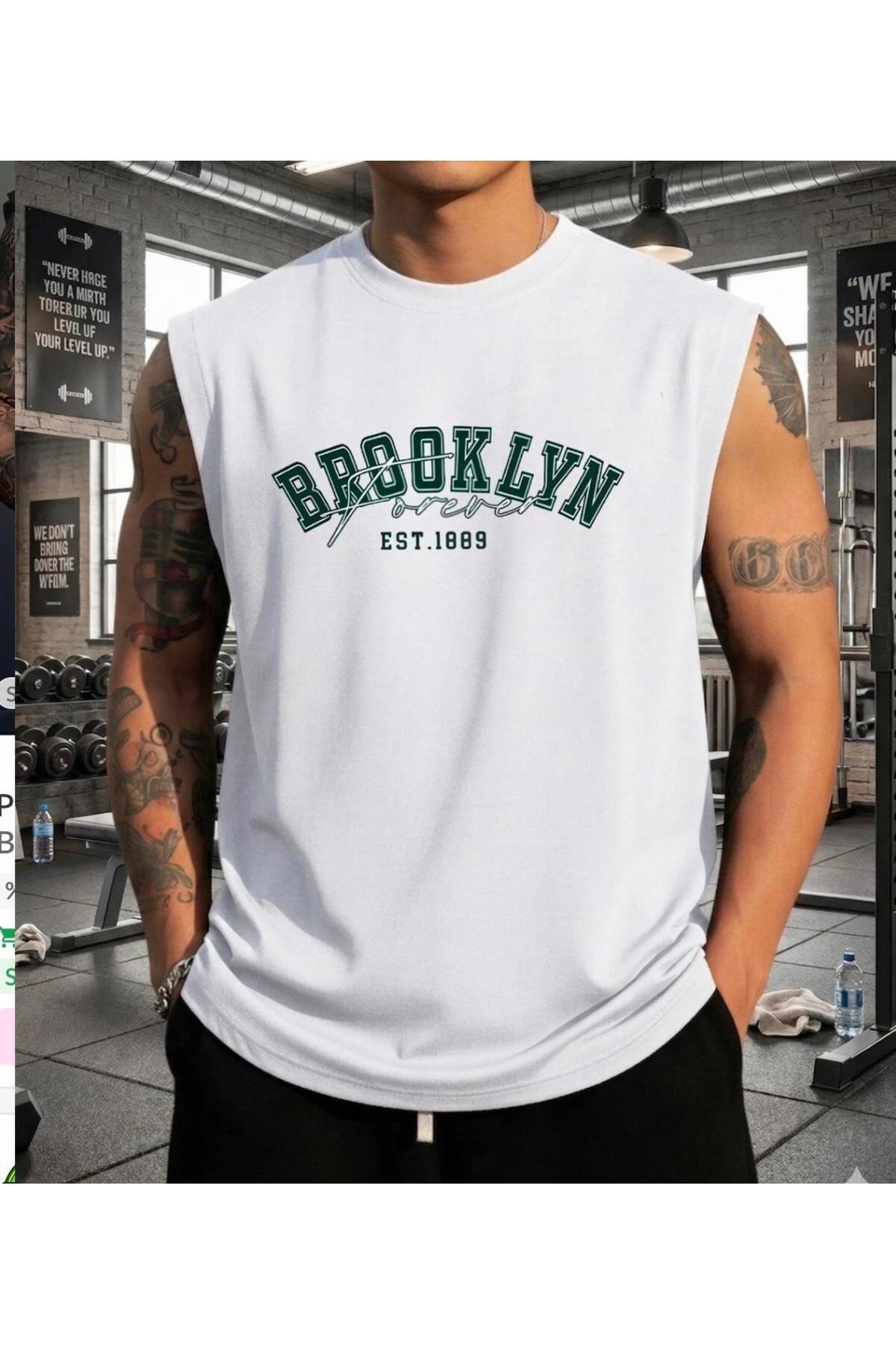NIGRUM PARDUS YENİ SEZON BROOKLYN BASKILI %100 PAMUK KOLSUZ BÜYÜK BEDEN ...