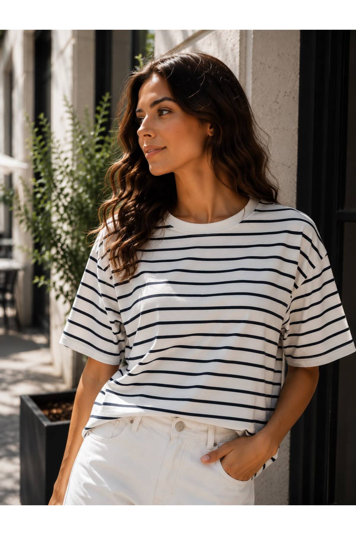 ASL WOMAN 100% cotton Oversized t-shirt- Trendyol