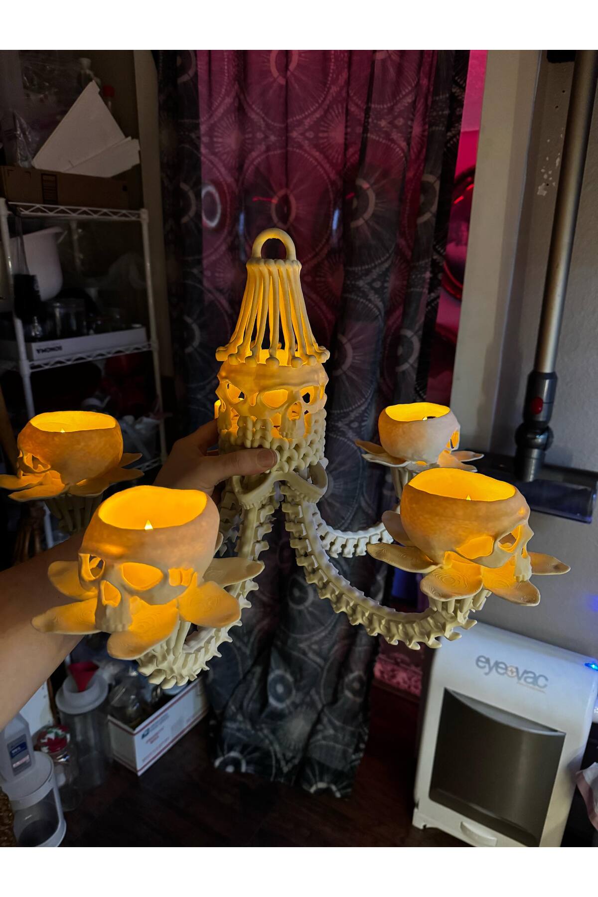 MODELLİST3D Gotik Tasarım Kurukafa Avize - El İşçiliği Özel Dekoratif ...