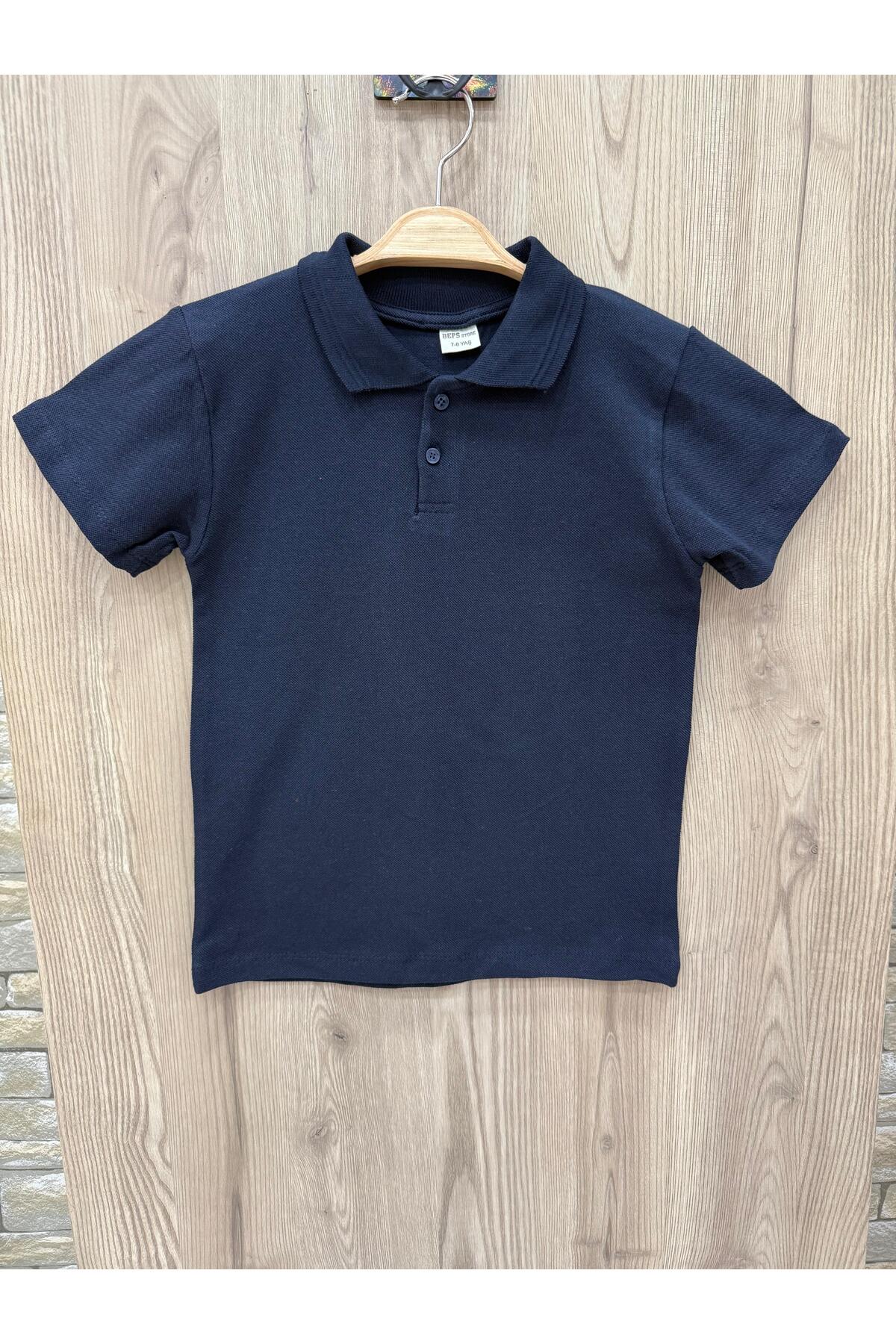 BEFS STORE Dark Blue 100% Cotton Girls' & Boys' Polo Collar Short ...