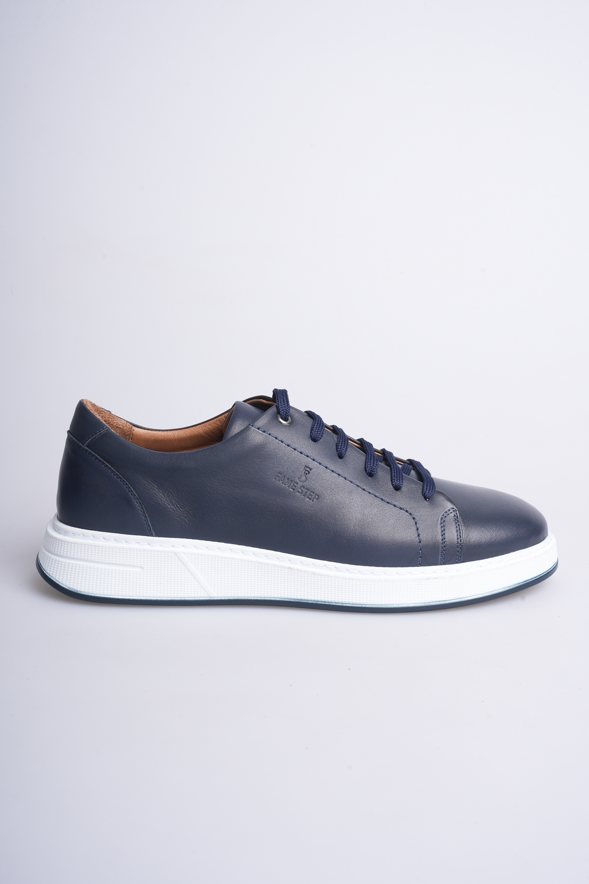 Fame Step Erkek Hakiki Deri Sneaker Ayakkabı Lacivert Ortopedik Rahat ...