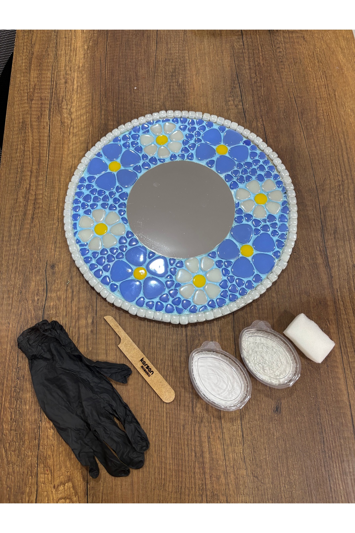 Karsan Mozaik 34x34cm Yuvarlak Pleksi Aynalı Yetişkin Set (Başlangıç ...