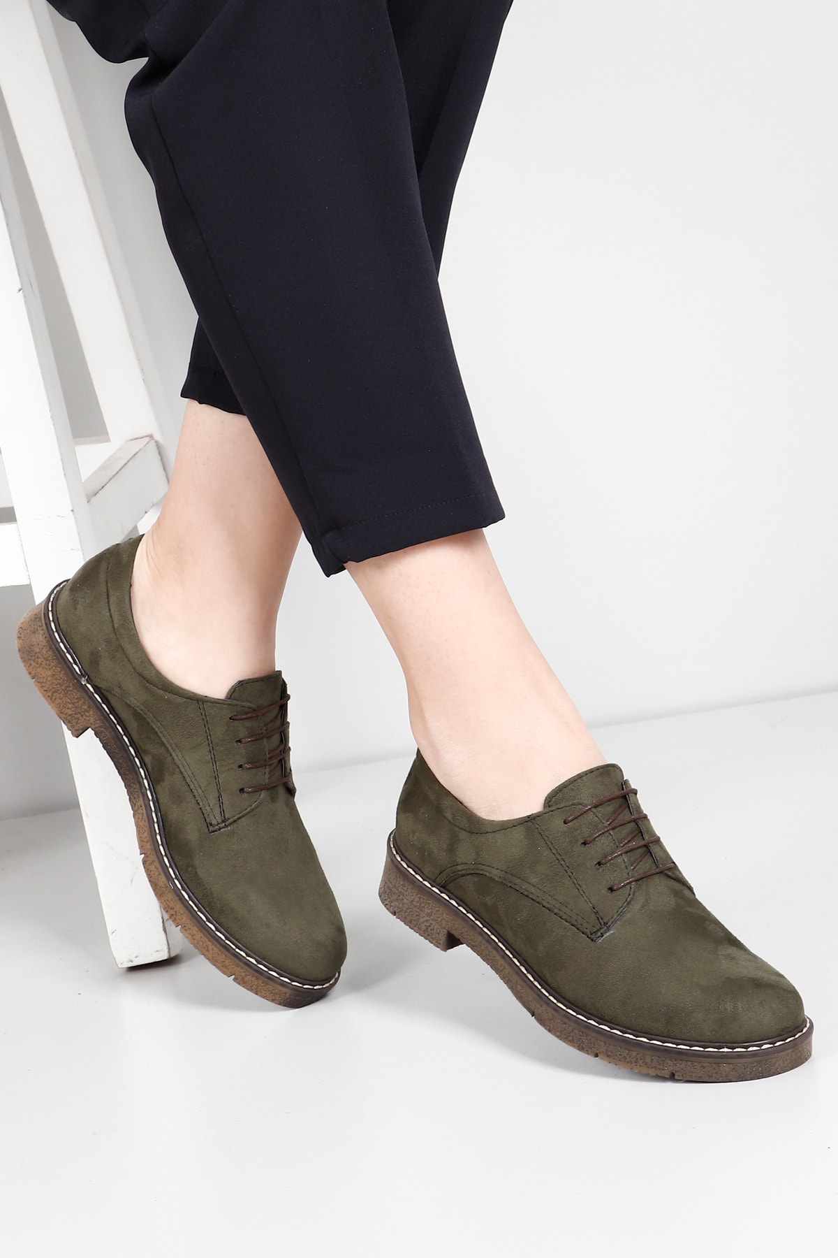 G.Ö.N Yeşil Süet Kadın Ayakkabı