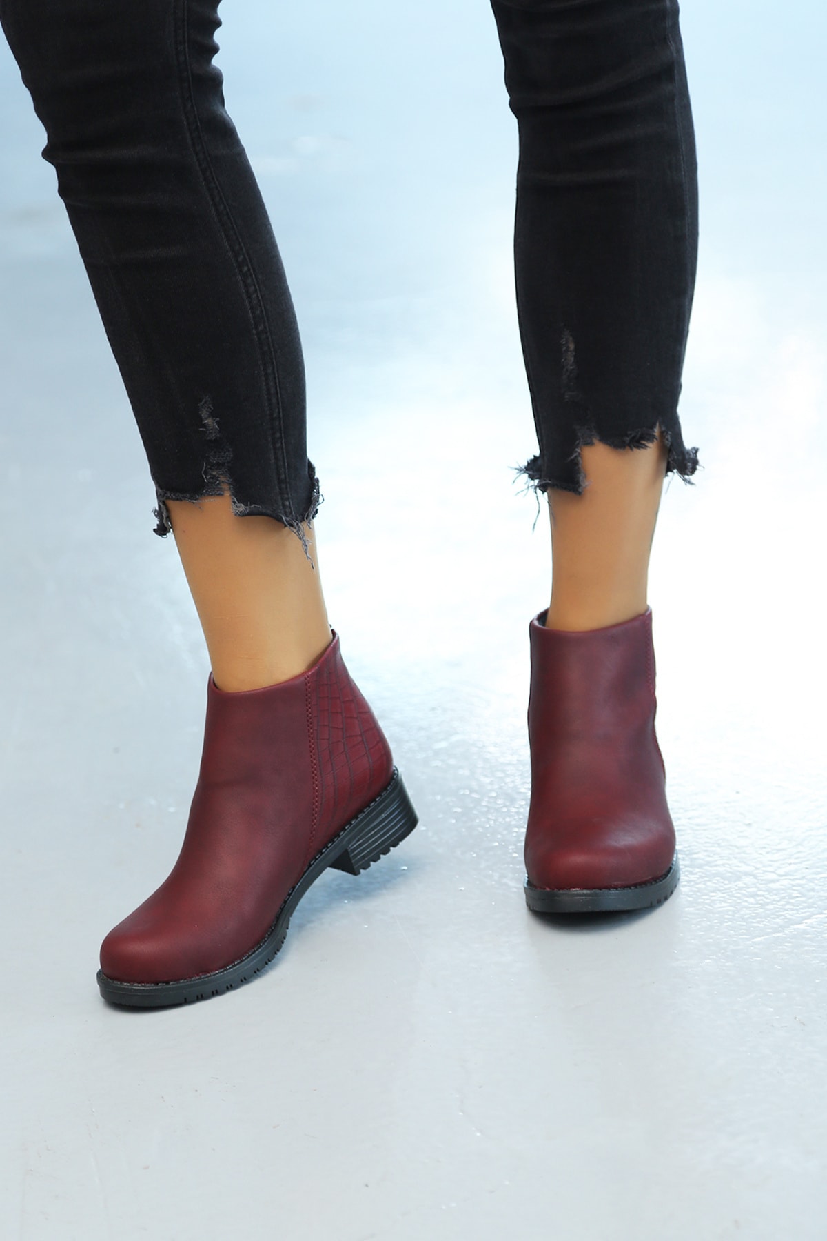 Kadınelishoes Kadın Bordo Bot