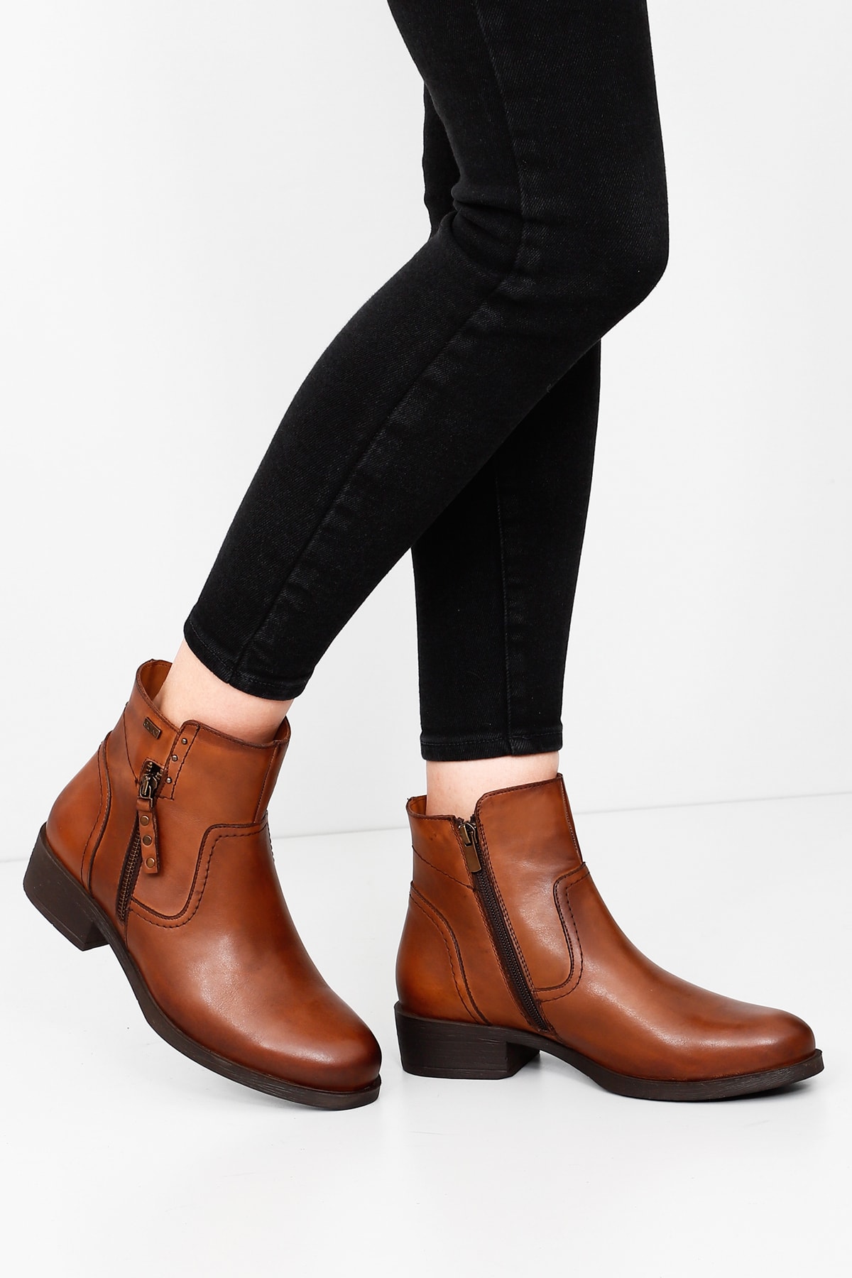 G.Ö.N Kadın Kahverengi Hakiki Deri Bot 47440