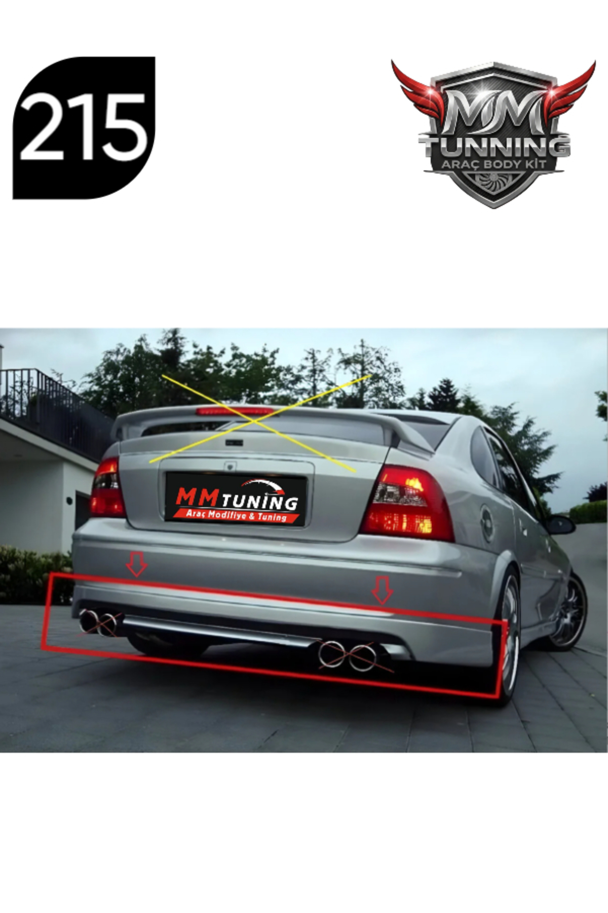 MMTUNNİNG OPEL VECTRA B MAKYAJLI ARKA TAMPON EKİ (BOYASIZ ...