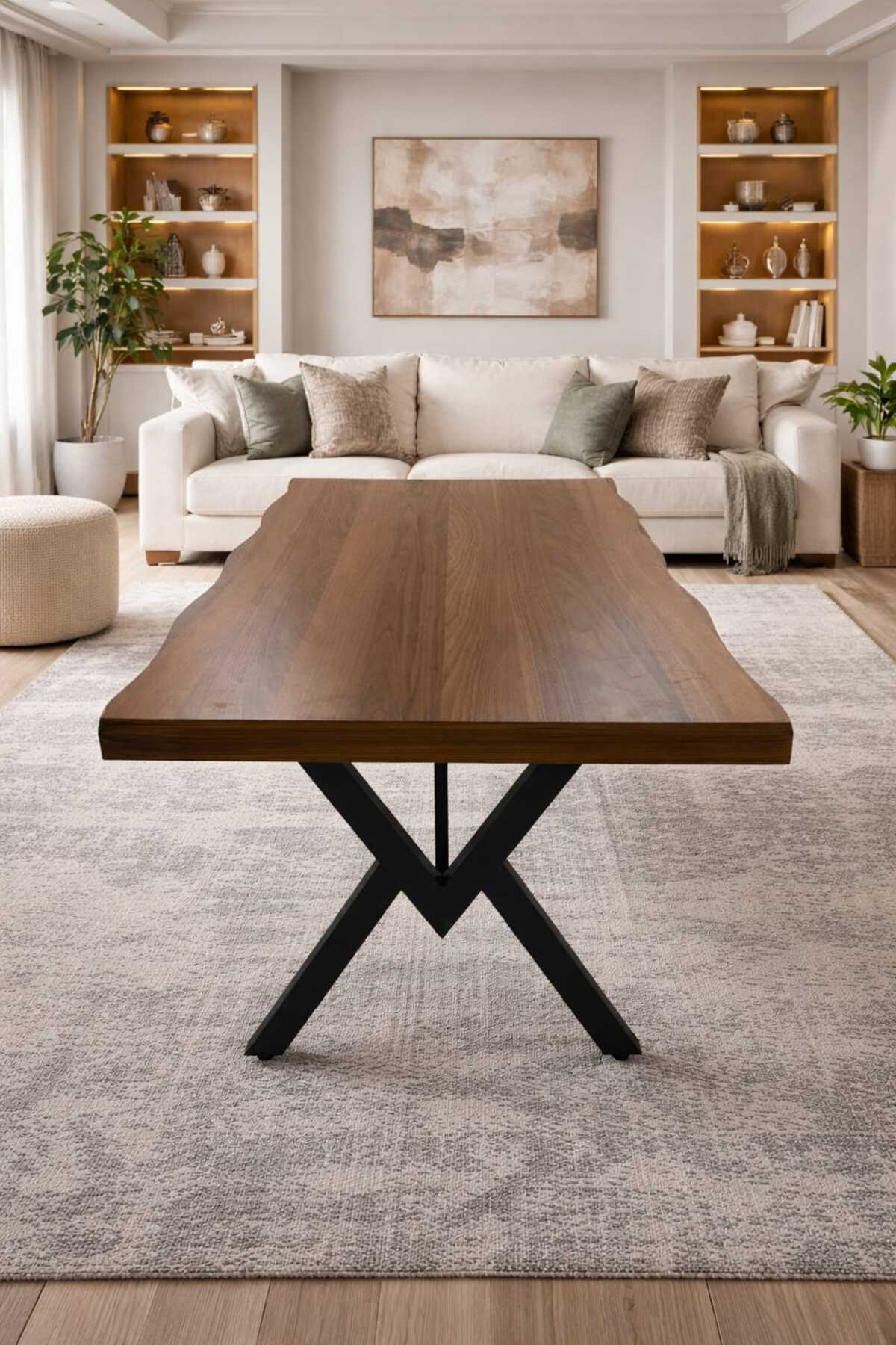 ALSAN DEKOR Yemek masası kütük masa MDF 100% - Fiyatı, Yorumları