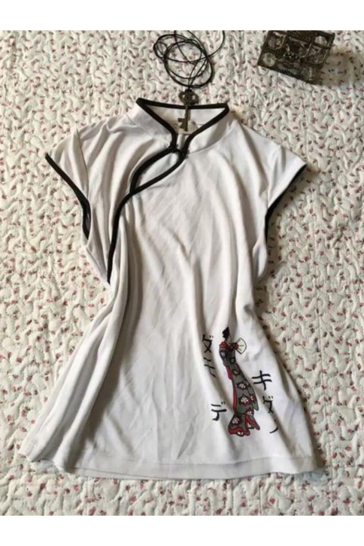 İsra Ayyıldız Moonstar Collection EKRU MANDARİN YAKA VİNTAGE GEİSHA ...