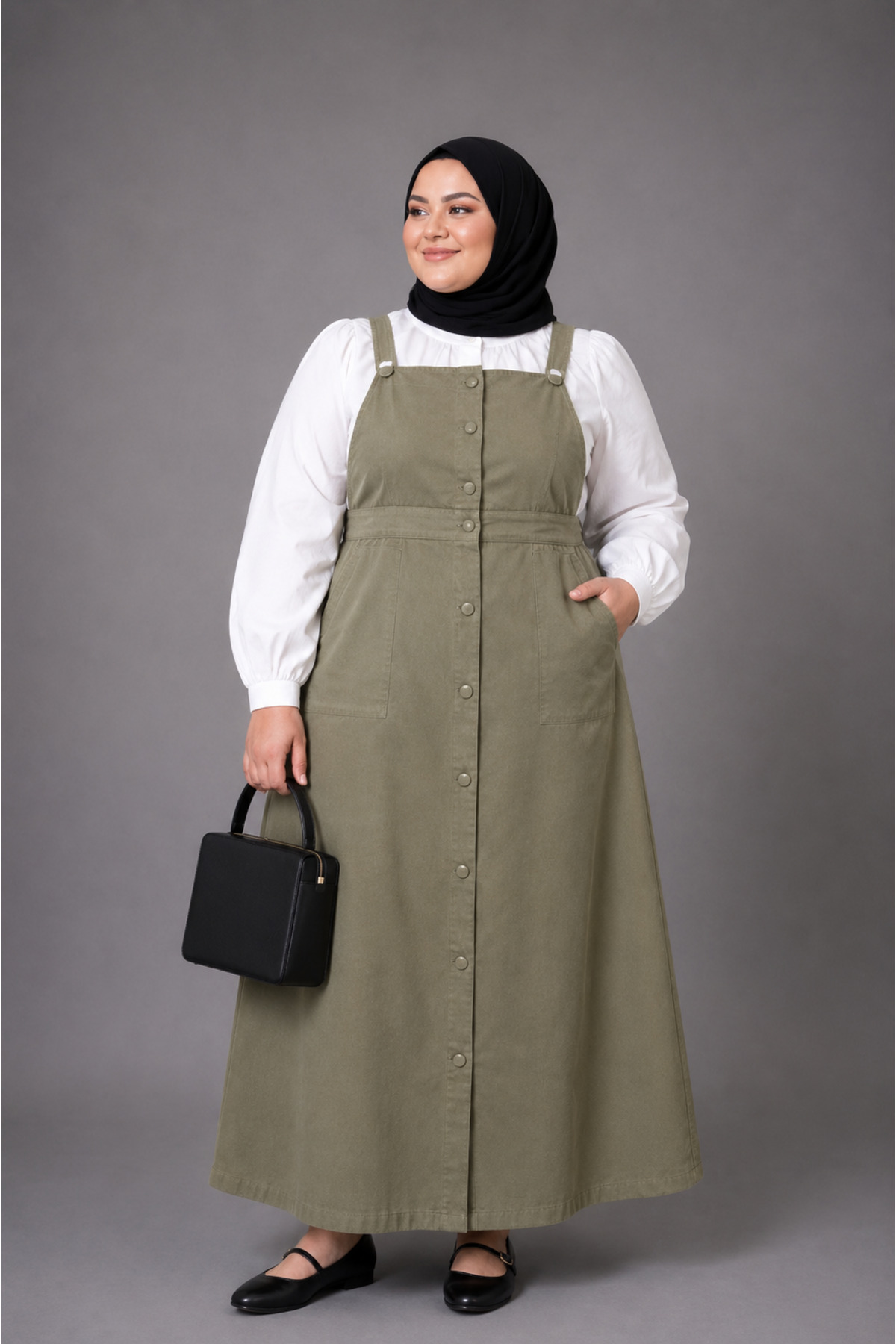 FREYA MODA Büyük Beden Tesettür Düğmeli Jile - Fiyatı, Yorumları