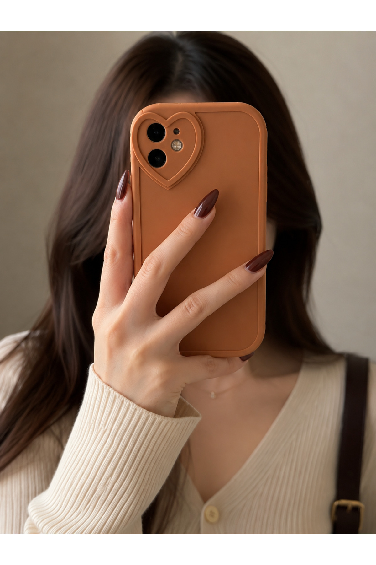 MİRAZ TASARIM IPHONE 11 KAHVERENGİ KALP DETAYLI KILIF - Fiyatı, Yorumları