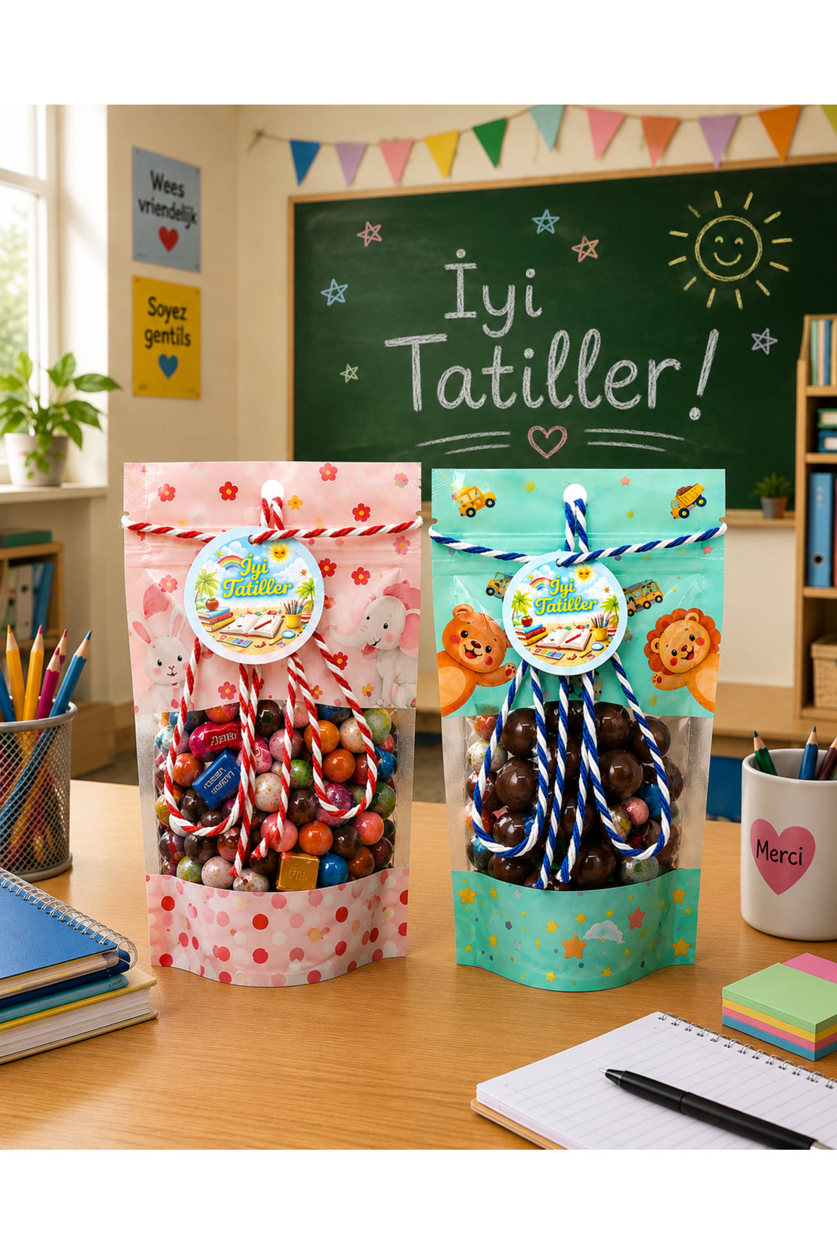 İnci Fix Doypack Set İYİ TATİLLER 20 Adet Karışık Renk Şeker Çikolata ...