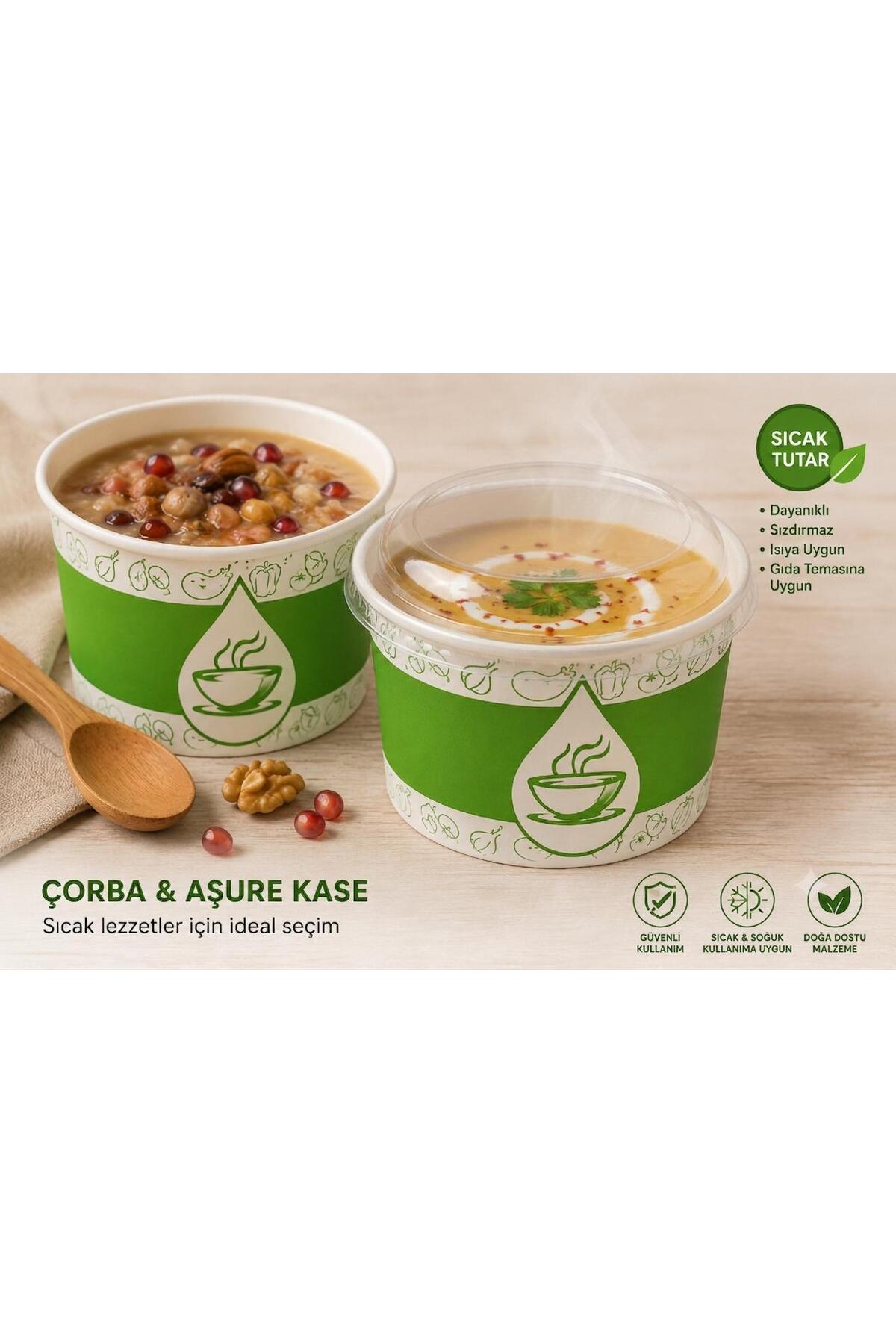ÇELİKER 16 Oz Şeffaf Kapaklı Karton ÇORBA-AŞURE KASESİ 50 Adet - Fiyatı ...