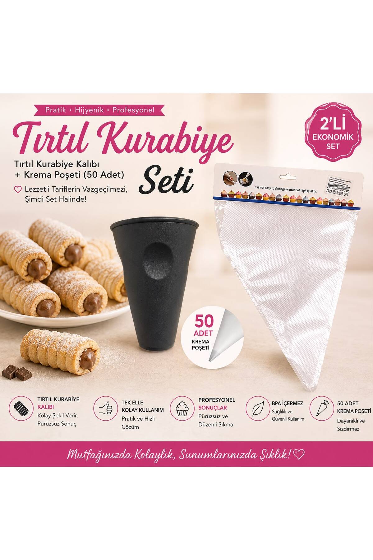 HB LİFE 2’li Tırtıl Kurabiye Yapım Seti – Tırtıl Kurabiye Kalıbı + 50 ...