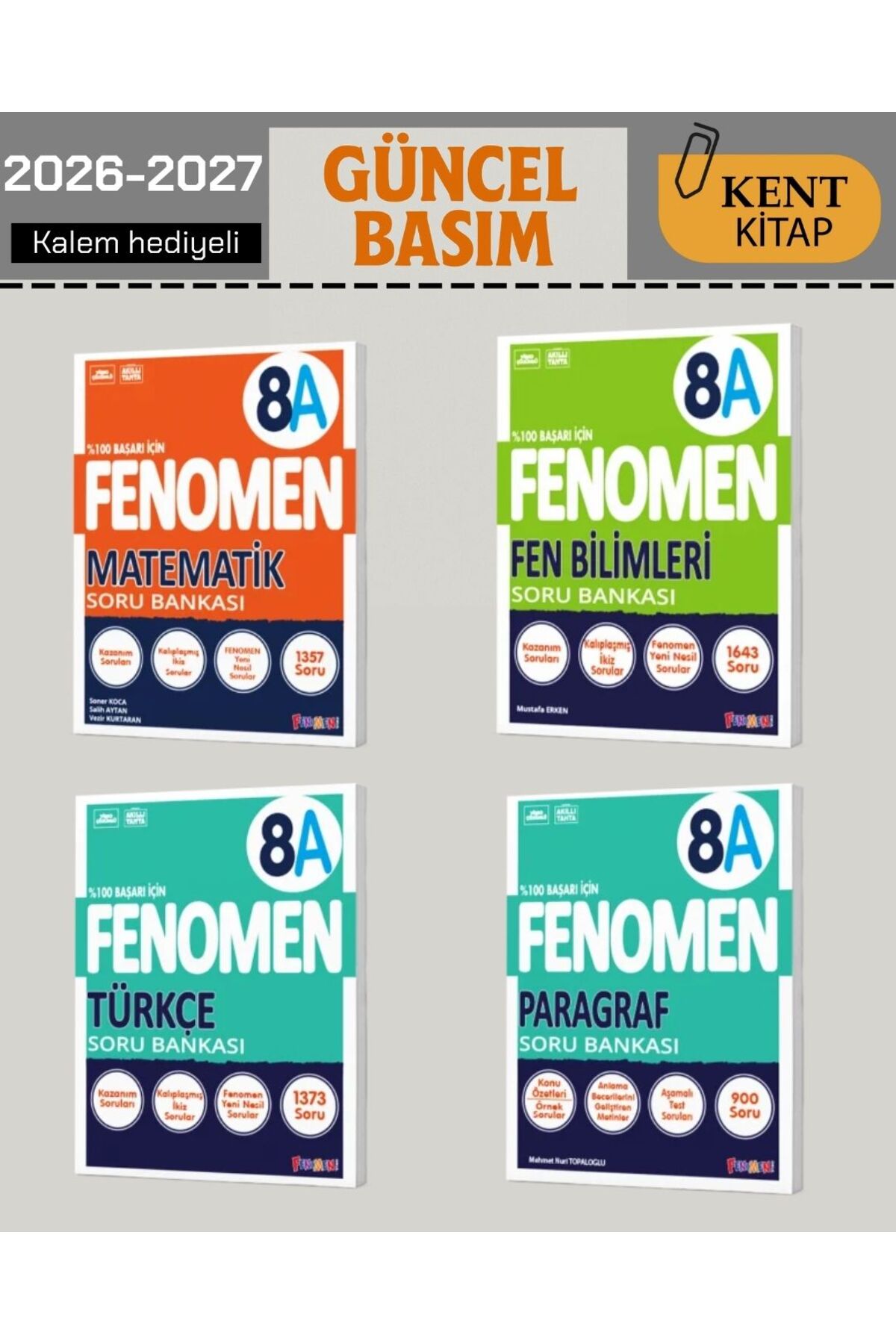 Fenomen Yayıncılık Fenomen 8.sınıf 4'lü A set (MATEMATİK - TÜRKÇE - FEN ...