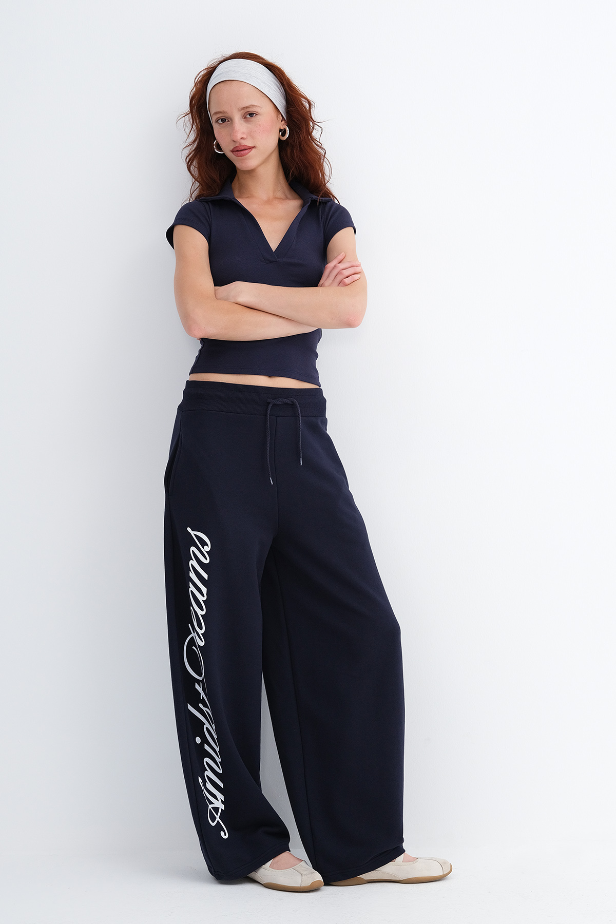 Addax Yazı Baskılı Wide Leg Eşofman EŞF10698 - Fiyatı, Yorumları