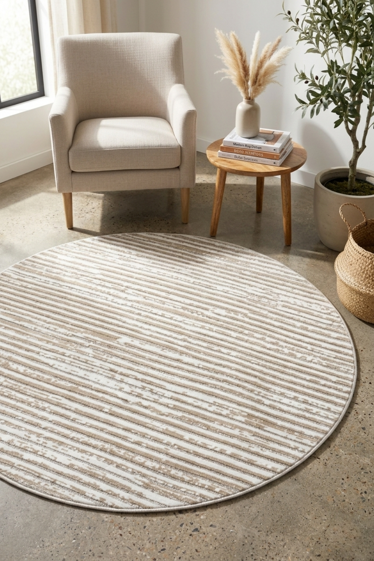 Bonny Home Modern Dekoratif Yuvarlak Salon Yatak Odası Halısı ...