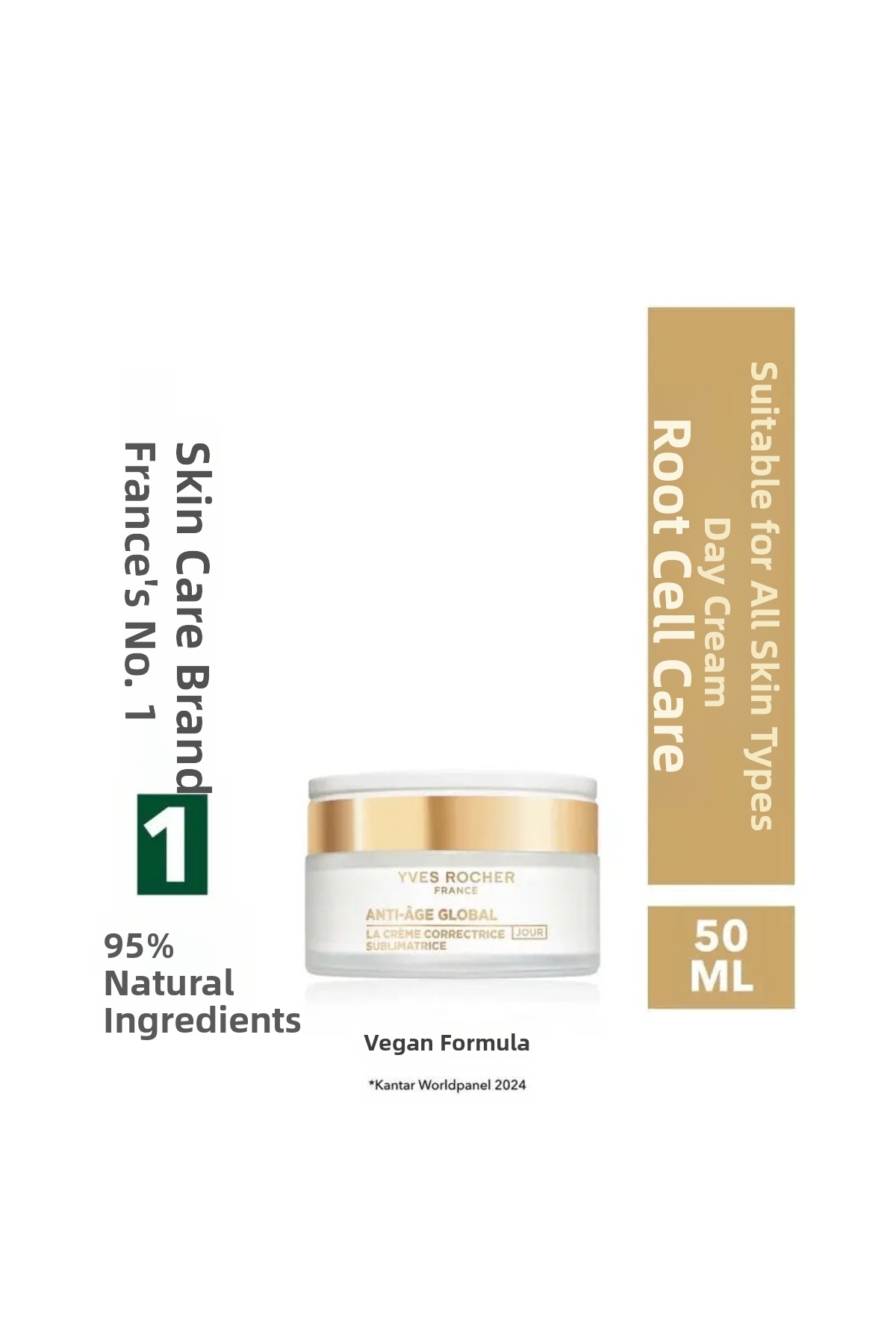 Yves Rocher Day Cream-Hyaluronic Acid & Panthenol-Anti-Aging Plant Stem ...
