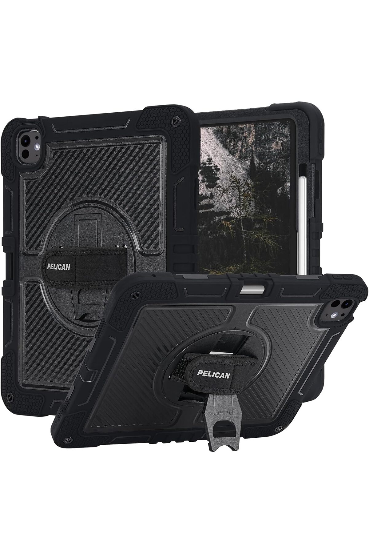 Fogy iPad Air 13 (M2/M3/M4) Uyumlu Standlı El Geçmeli İpli Karbon Desen ...