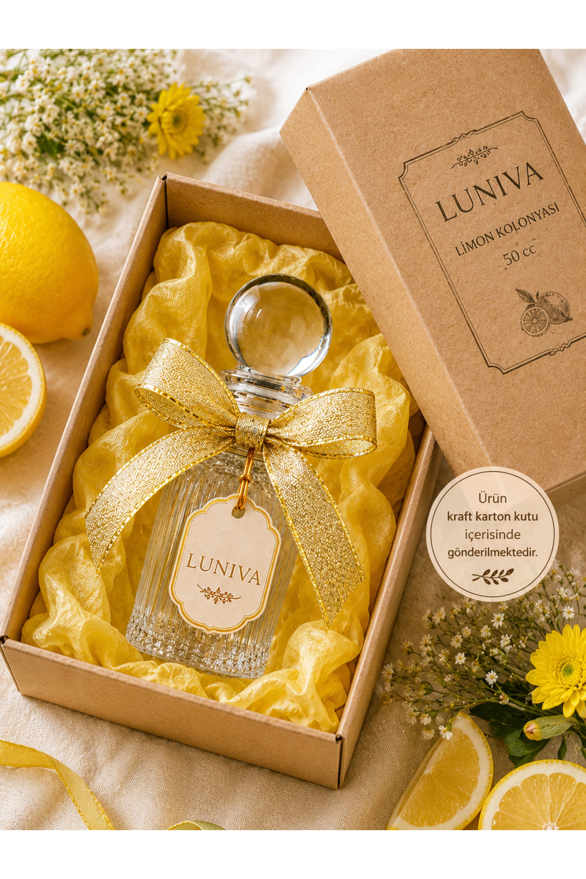 Luniva Cam Şişe Limon Kolonyası 50 cc | Özel Gün Hediyeliği - Fiyatı ...