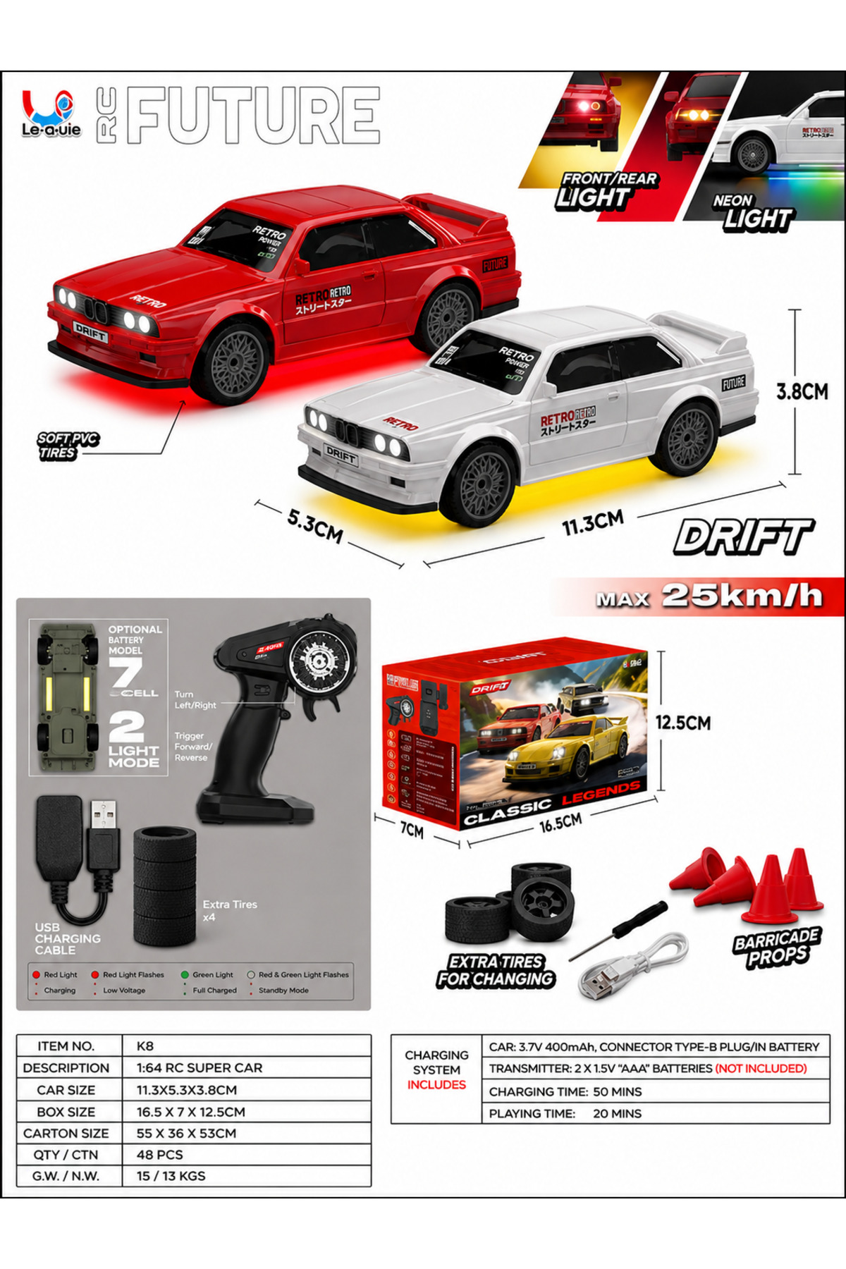 Marsel oyuncak Whoosh Classic Legends 1:43 RC Drift arabalar, efsaneler ...