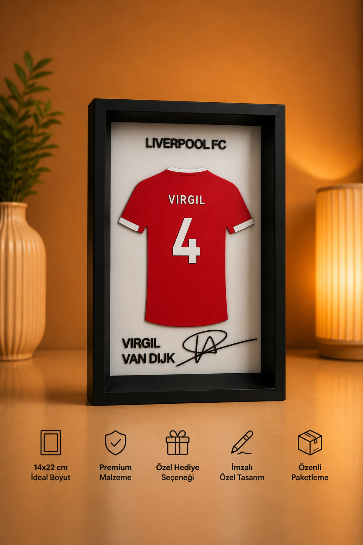Reborn 3D Liverpool Virgil Van Dijk İmzalı 3D Forma Tasarımlı Dekoratif ...