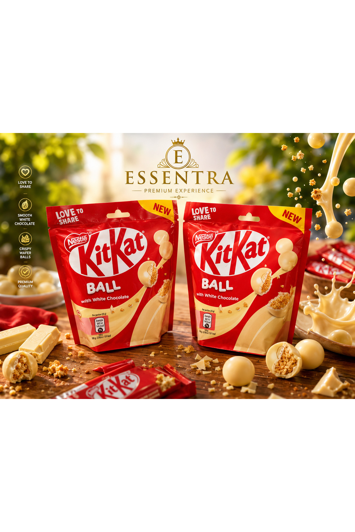 Essentra Home Nestlé KitKat Ball White Chocolate Beyaz Çikolata Kaplı ...