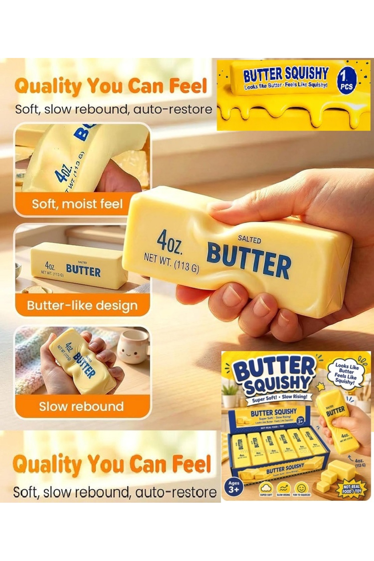 OYUNCAKSAHİLİ Butter squishy rainbow slow rising 1 adet Tereyağı sukuşi ...
