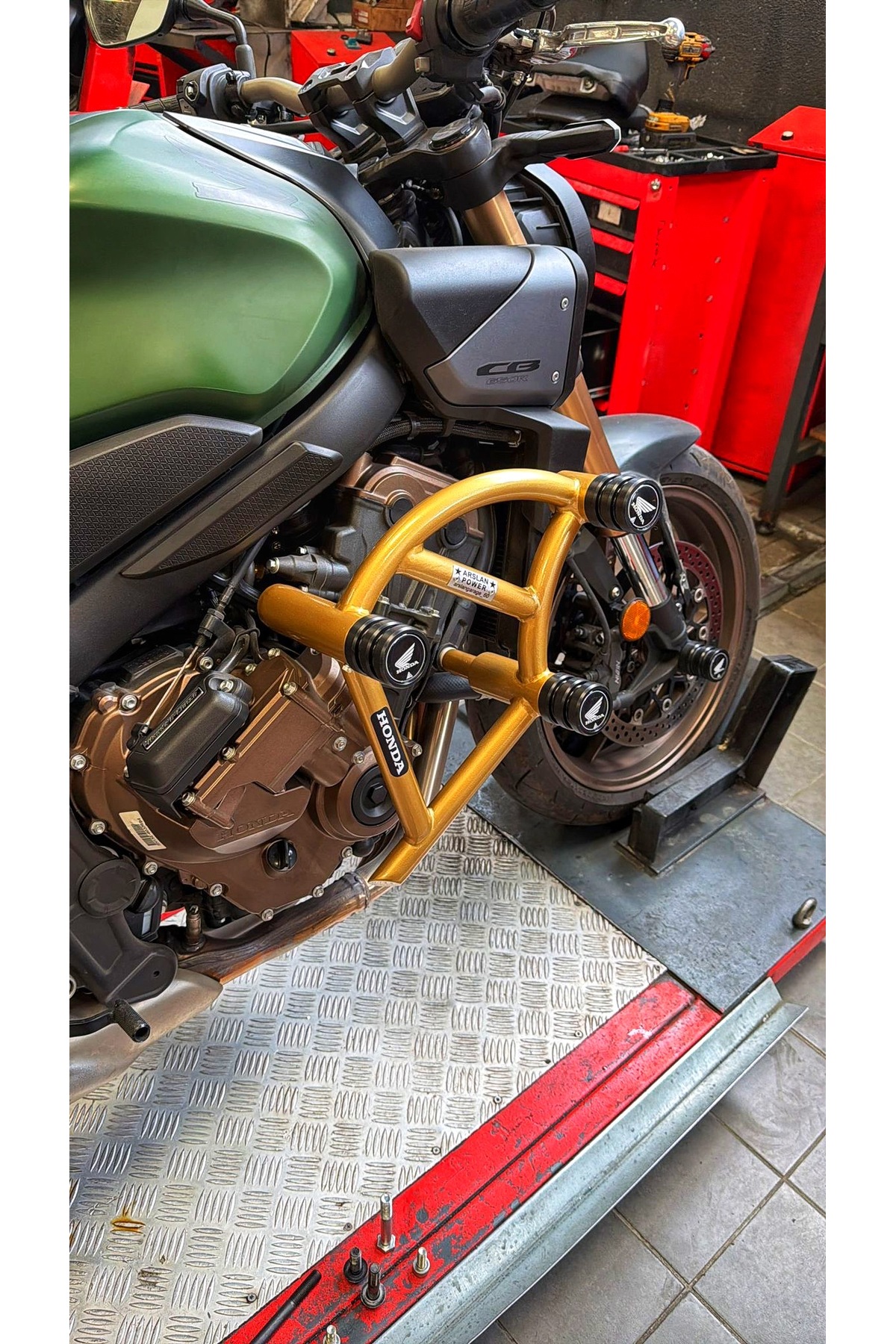 arslanpower Honda CB 650r E clutch 6 lı koruma demiri + aks koruma ...