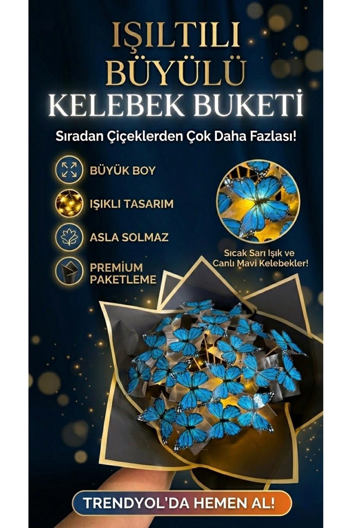 Balaana IŞIKLI KELEBEK BUKETİ BÜYÜK BOY - Fiyatı, Yorumları