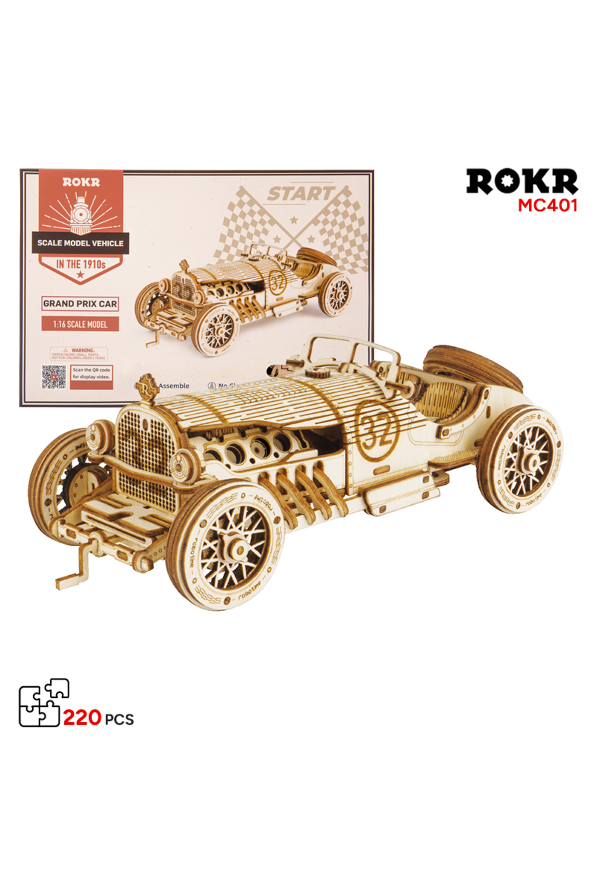ROKR MC401 Formula1 Arabası (V8 Grand Prix Car) DIY Minyatür Maket ...