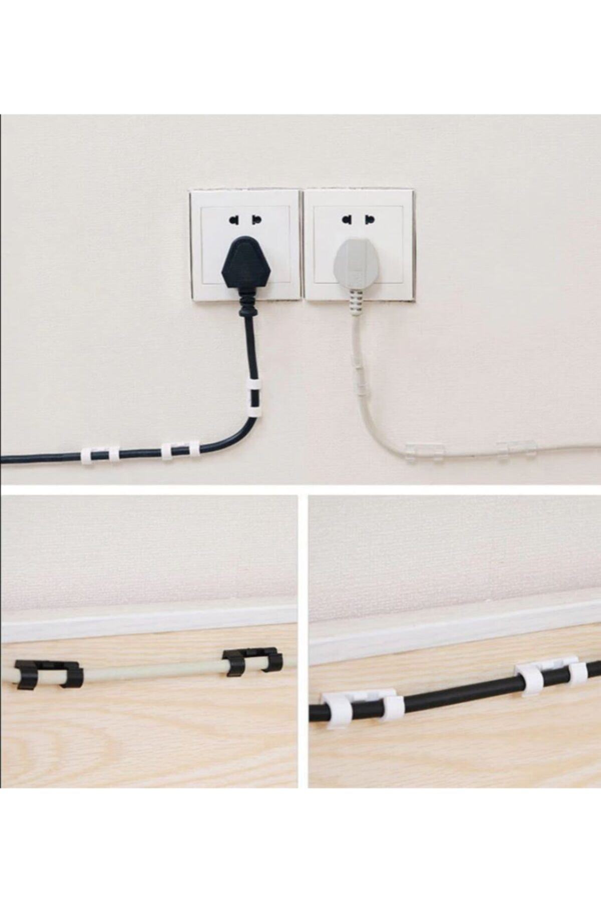 epazzar Yapışkanlı Mini 20li Klips Usb Pc Adaptör Kablo Tutucu Aparat ...