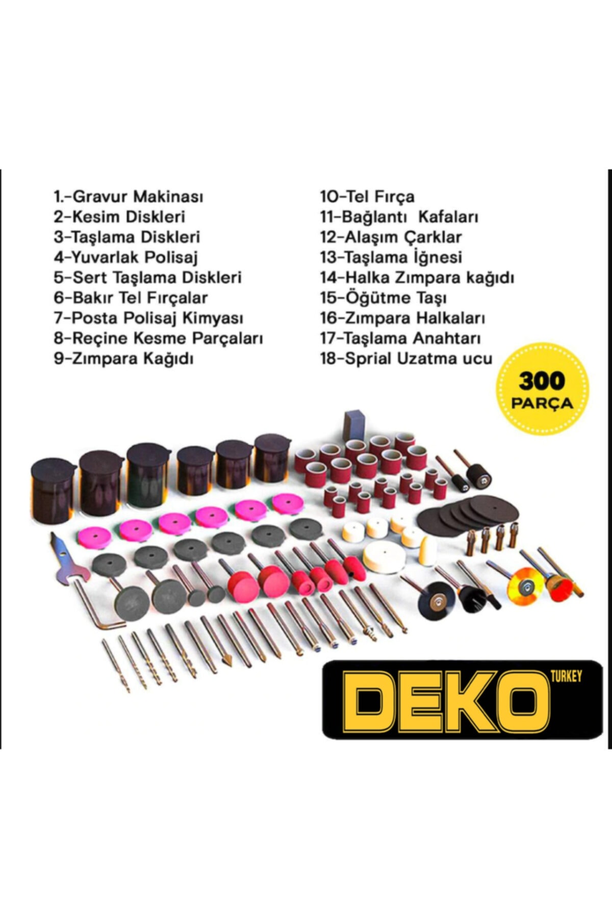 DEKO TURKEY 300 Parça 450 Watt 60.000 Rpm 6 Kademe Devir Ayarlı Hobi ...
