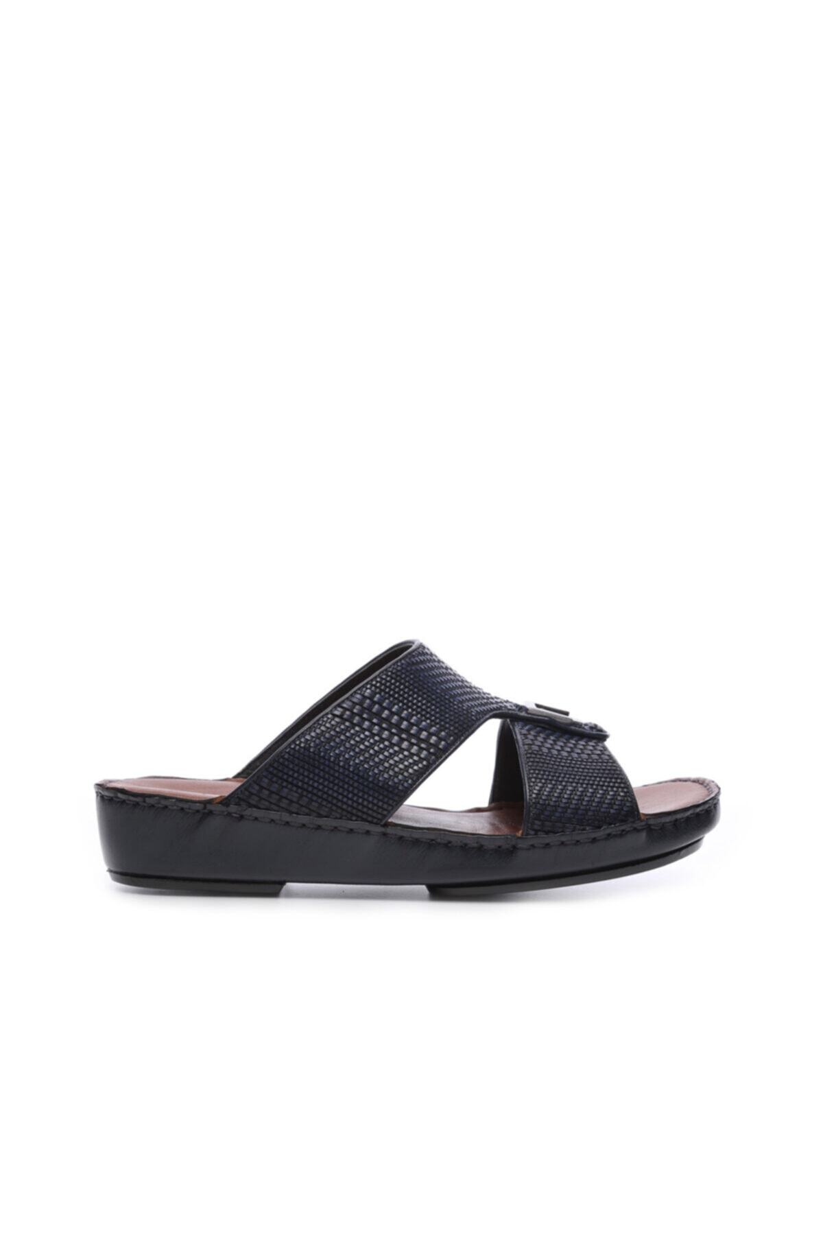 KEMAL TANCA Hakiki Deri Lacivert Erkek Terlik Terlik KEMAL TANCA Hakiki Deri Lacivert Erkek Terlik Terlik