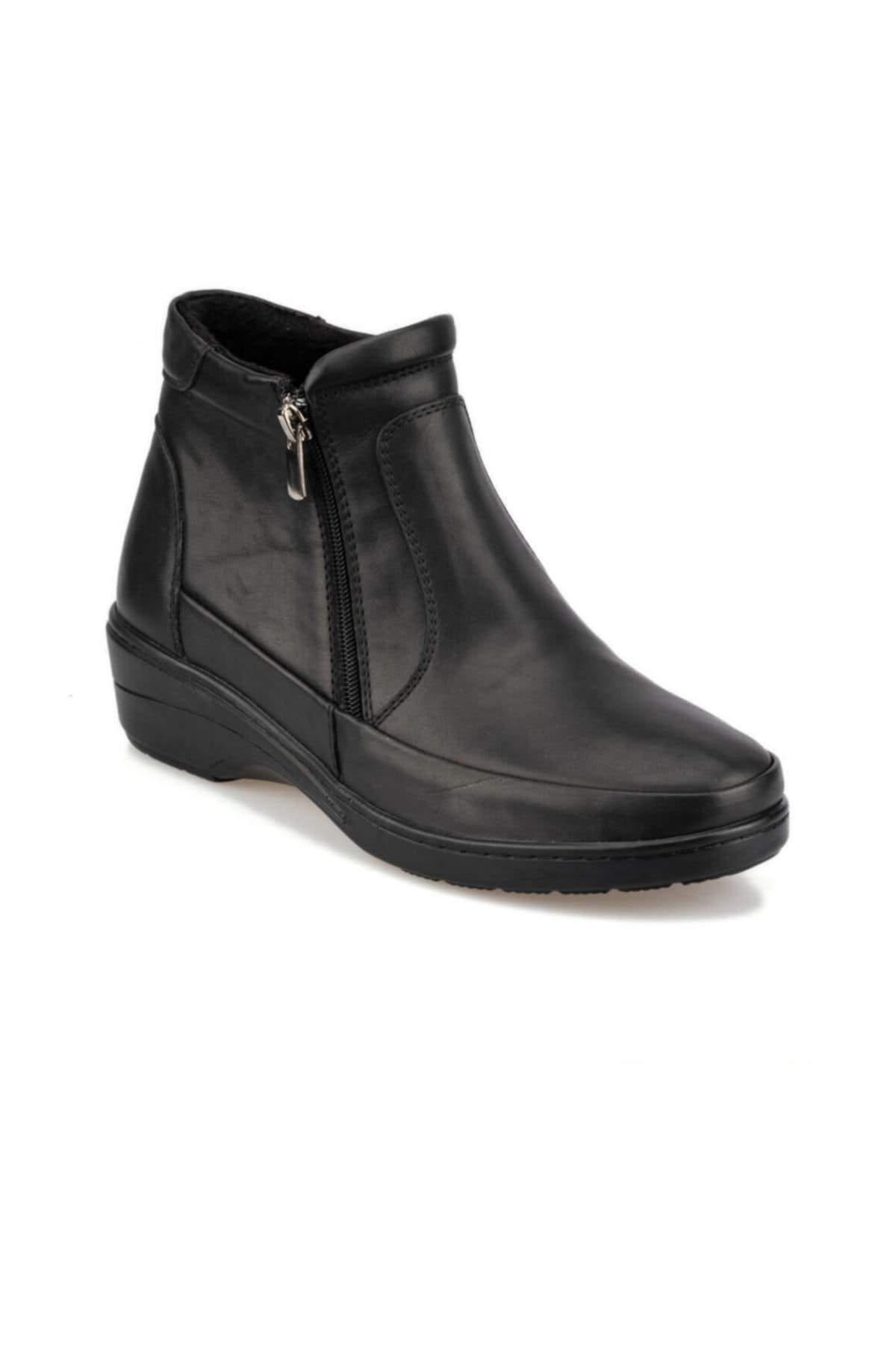 Polaris 5 Nokta Hakiki Deri Siyah Kadın Bot