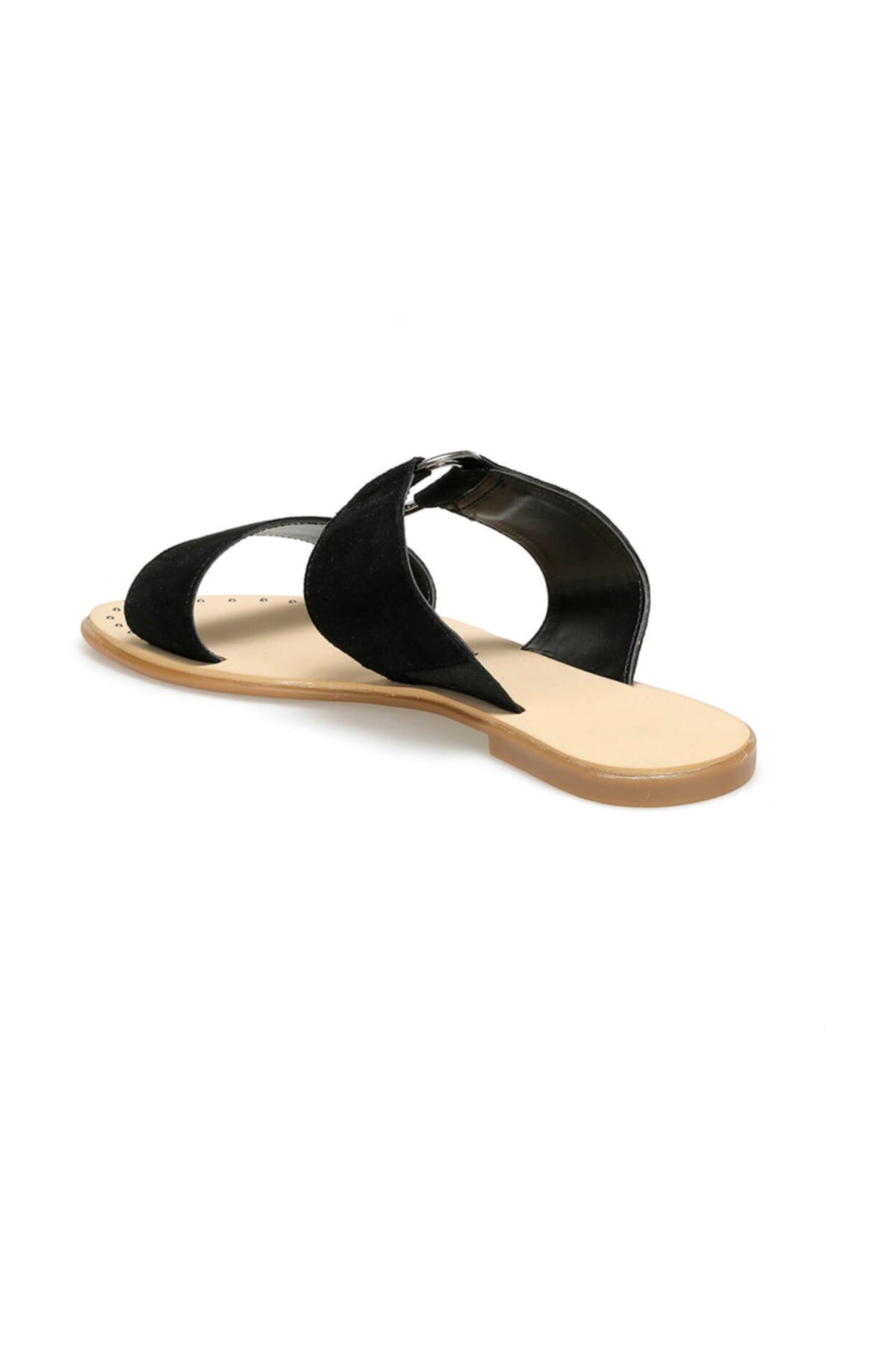 Butigo Hakiki Deri Siyah Kadın Terlik