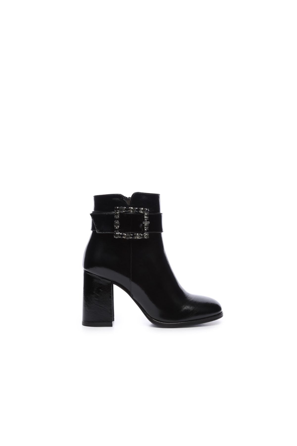 KEMAL TANCA Hakiki Deri Siyah Kadın Klasik Bot