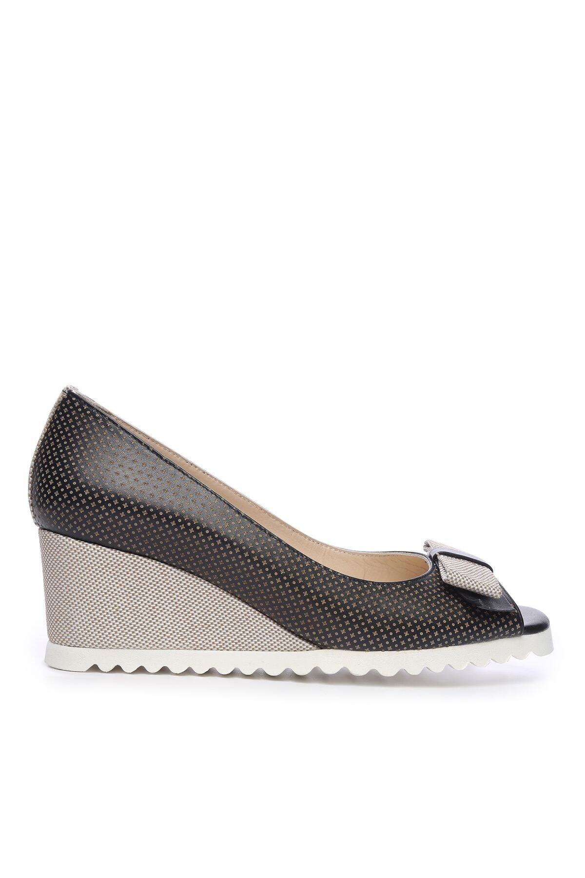 KEMAL TANCA Hakiki Deri Siyah Kadın Ayakkabı