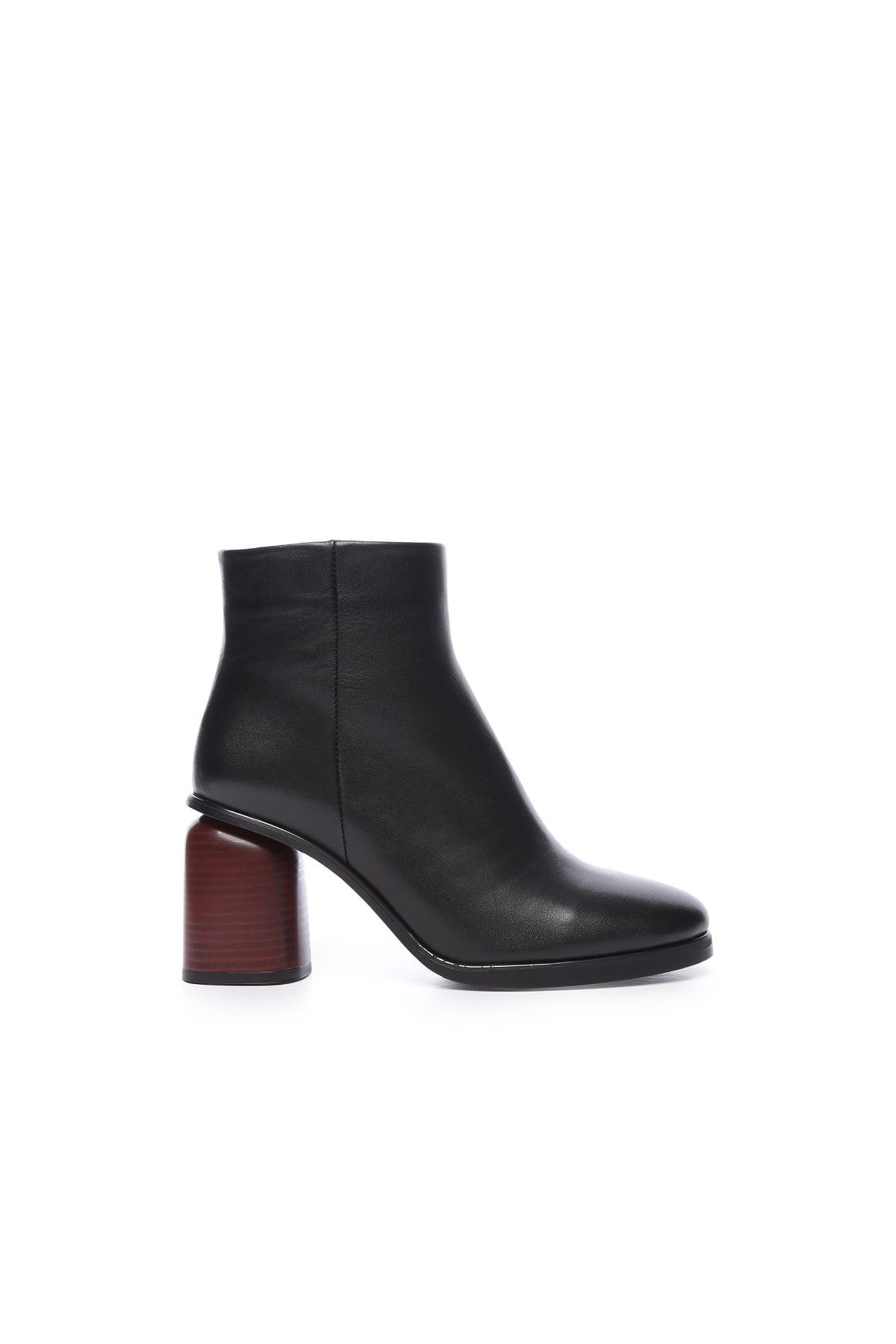 KEMAL TANCA Hakiki Deri Siyah Kadın Klasik Bot